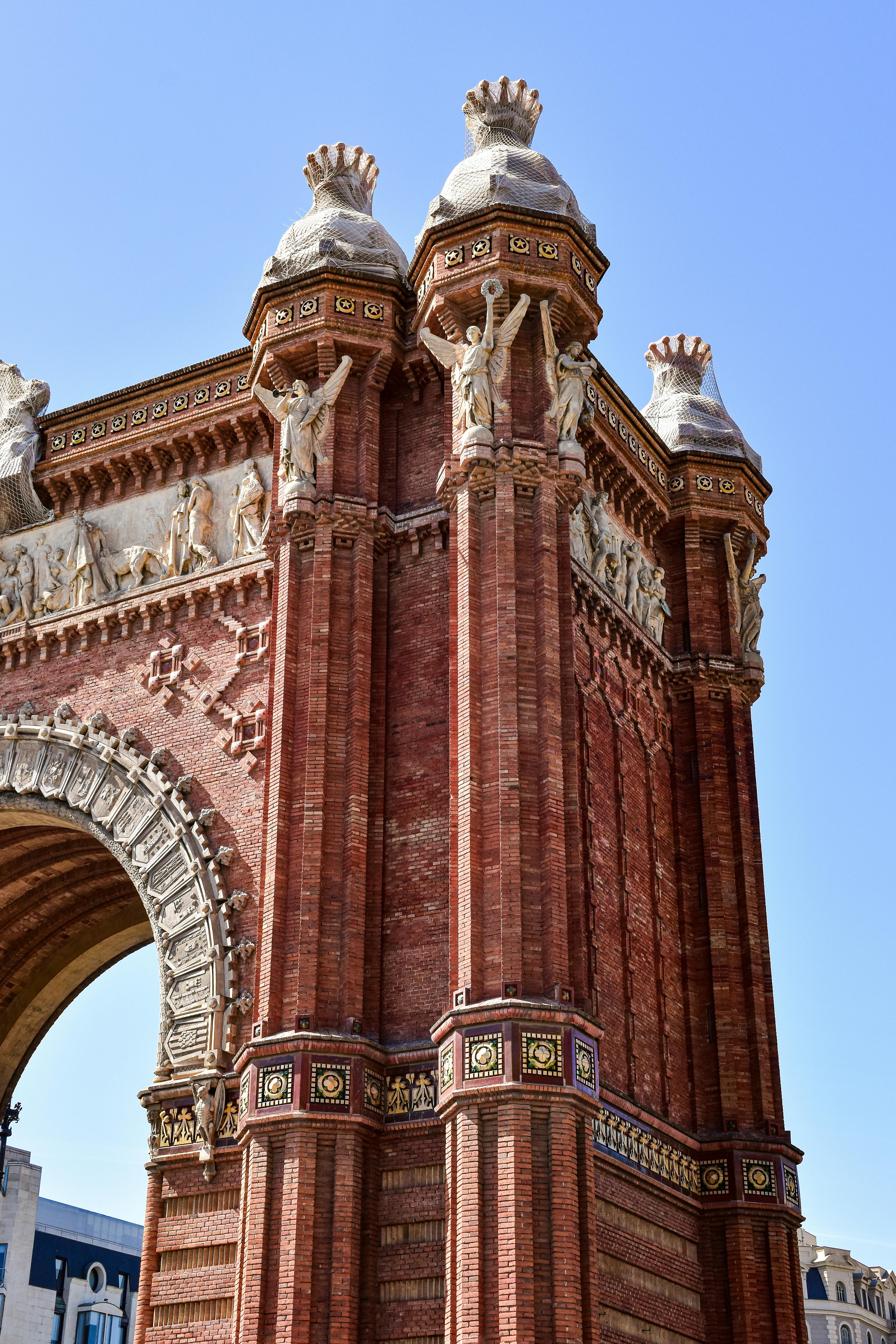 Low Angle Shot of the Arc de Triomf in Barcelona, Spain · Free Stock Photo