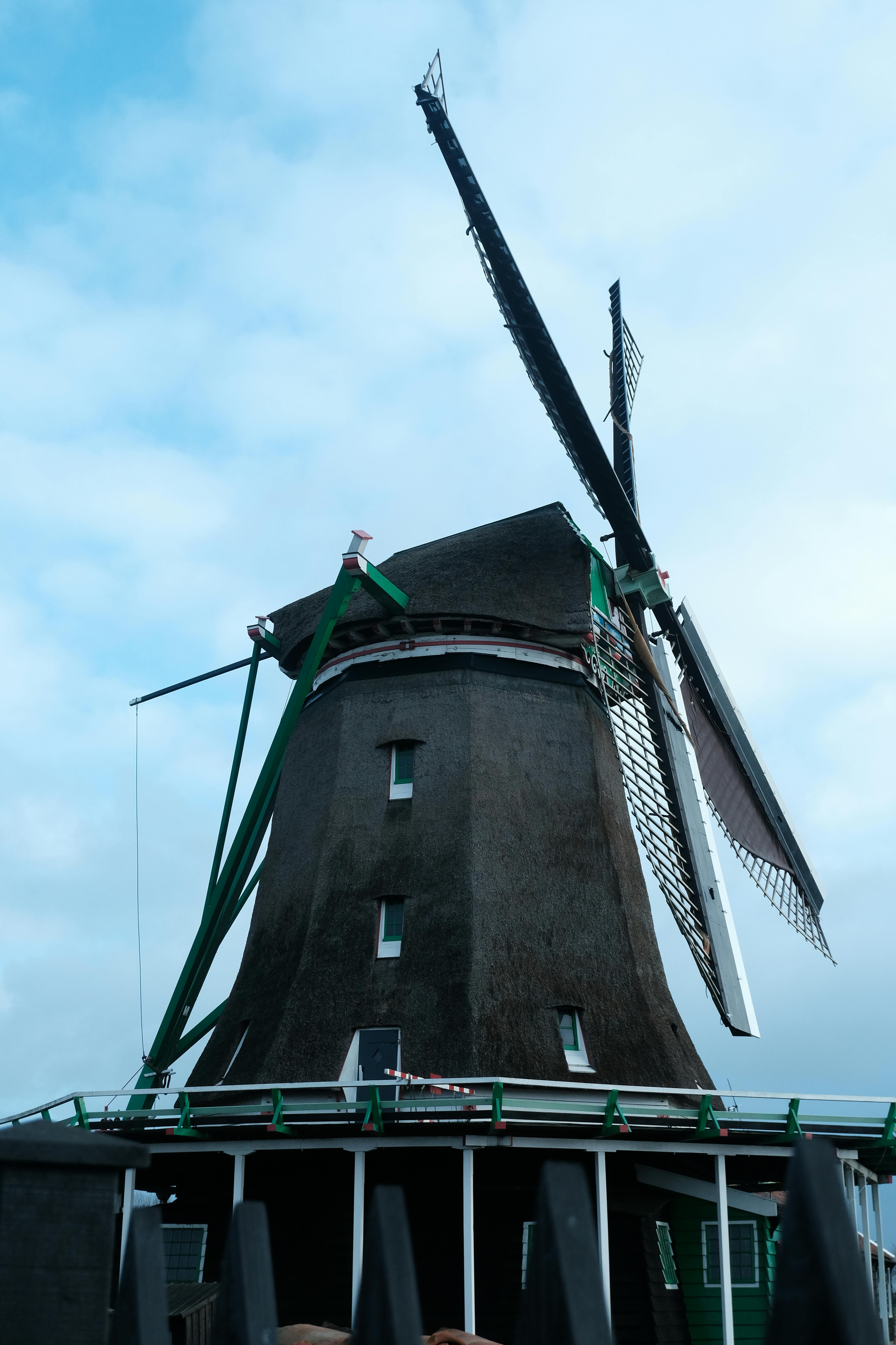 Wooden Windmill in Sunlight · Free Stock Photo