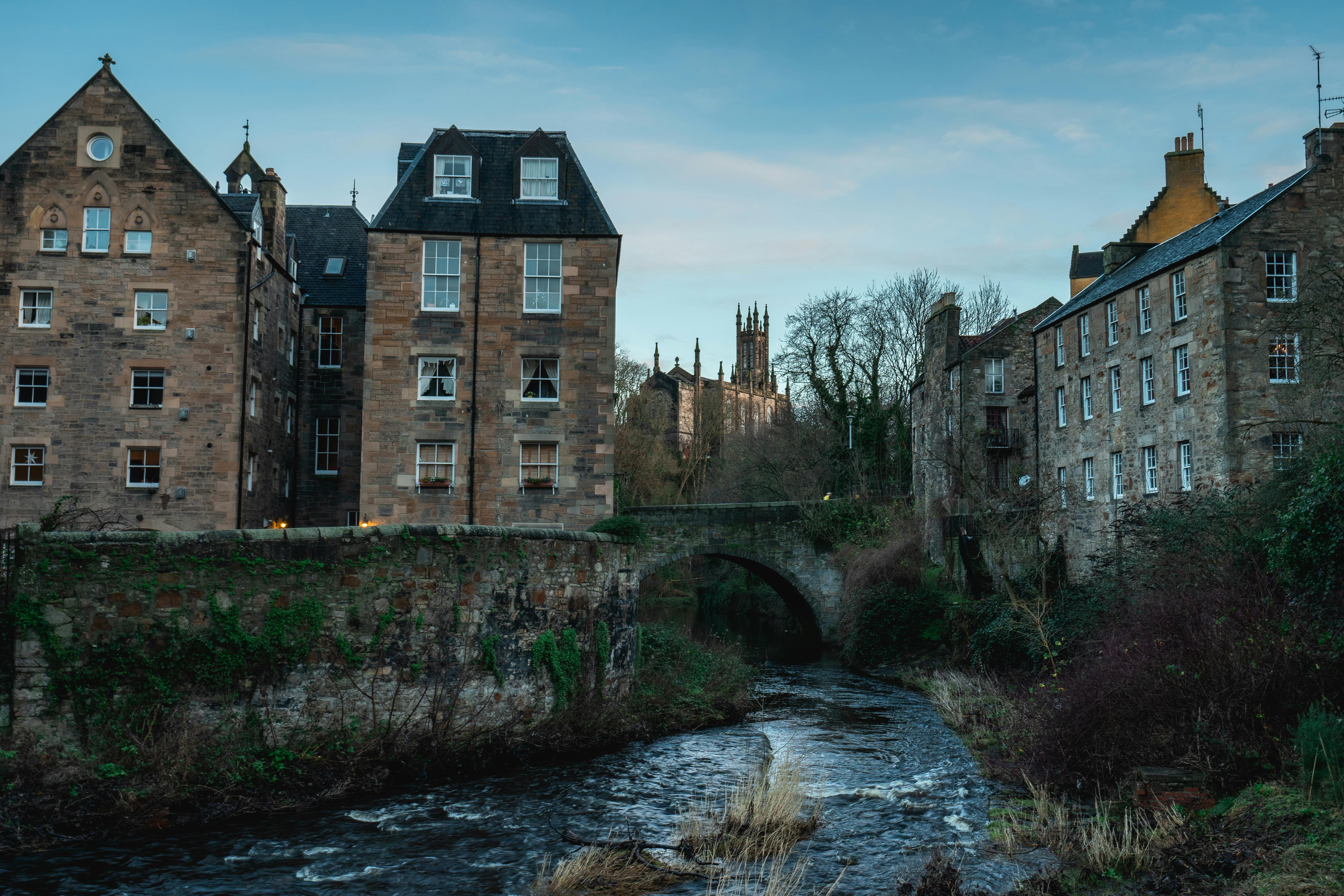 Dean Village, beautiful historic village in Edinburgh, Scotland. · Free ...