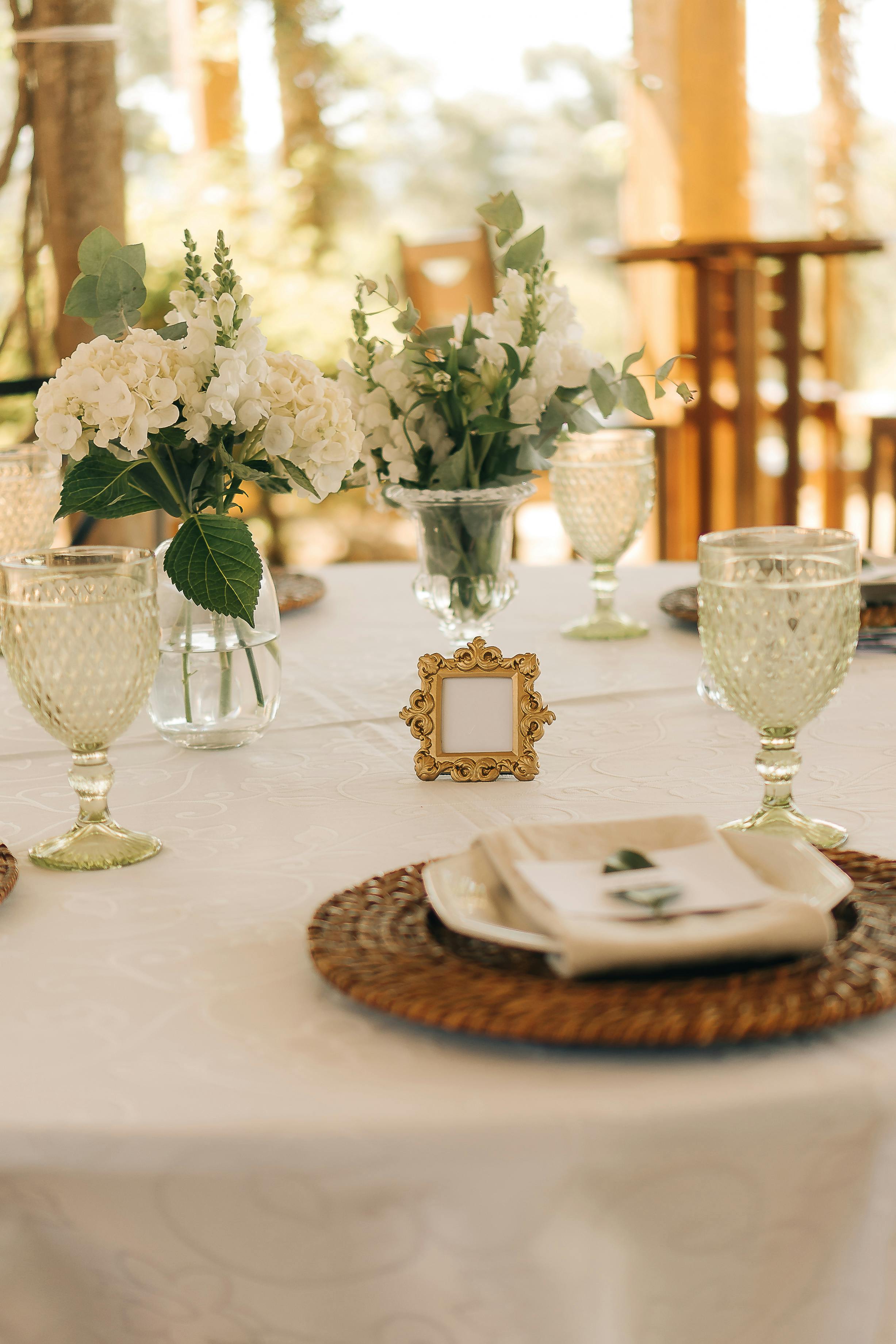 Cups and Plates on a Wedding Reception Table · Free Stock Photo
