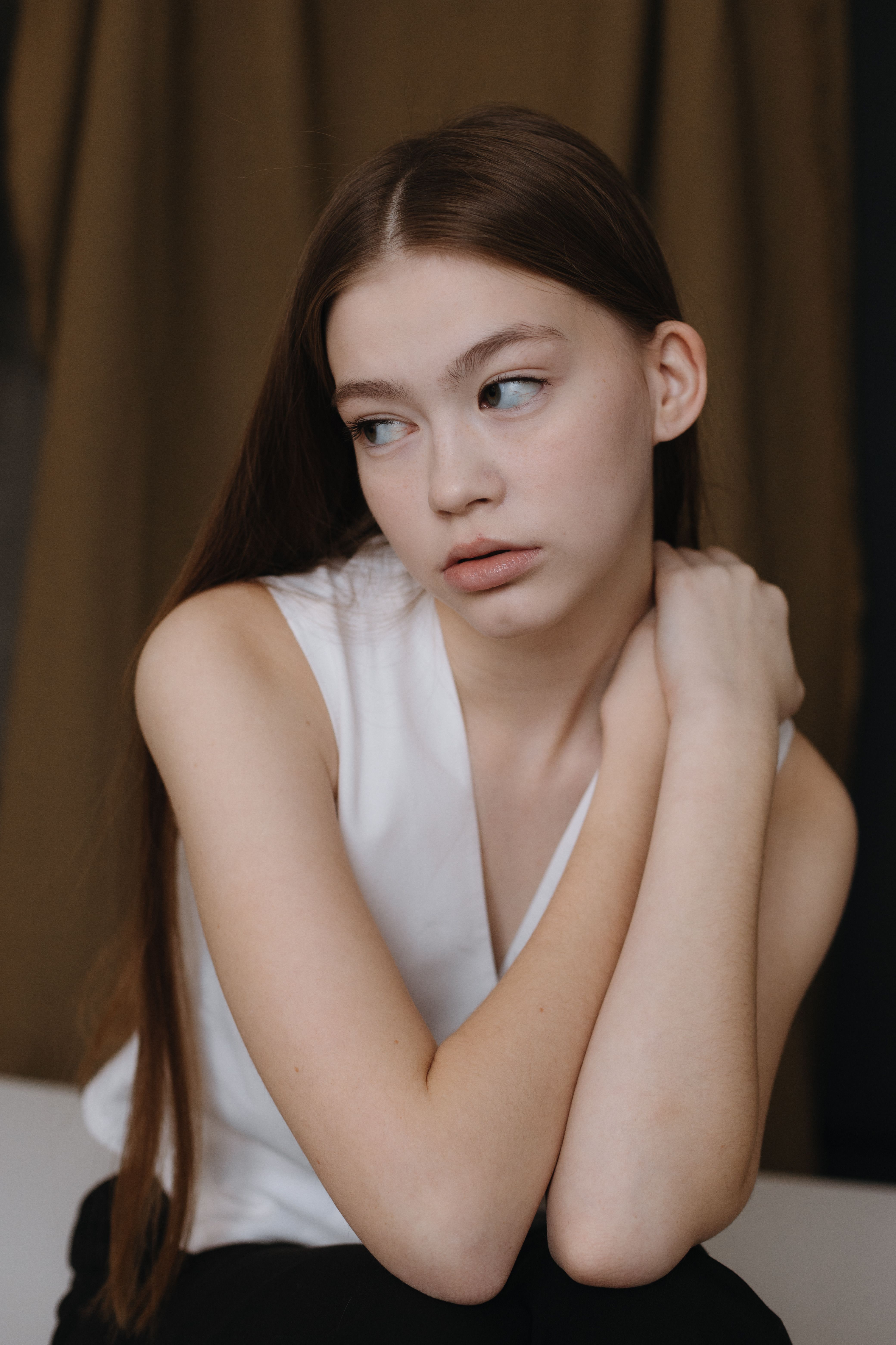 Side Profile of a Woman in White Collared Shirt · Free Stock Photo