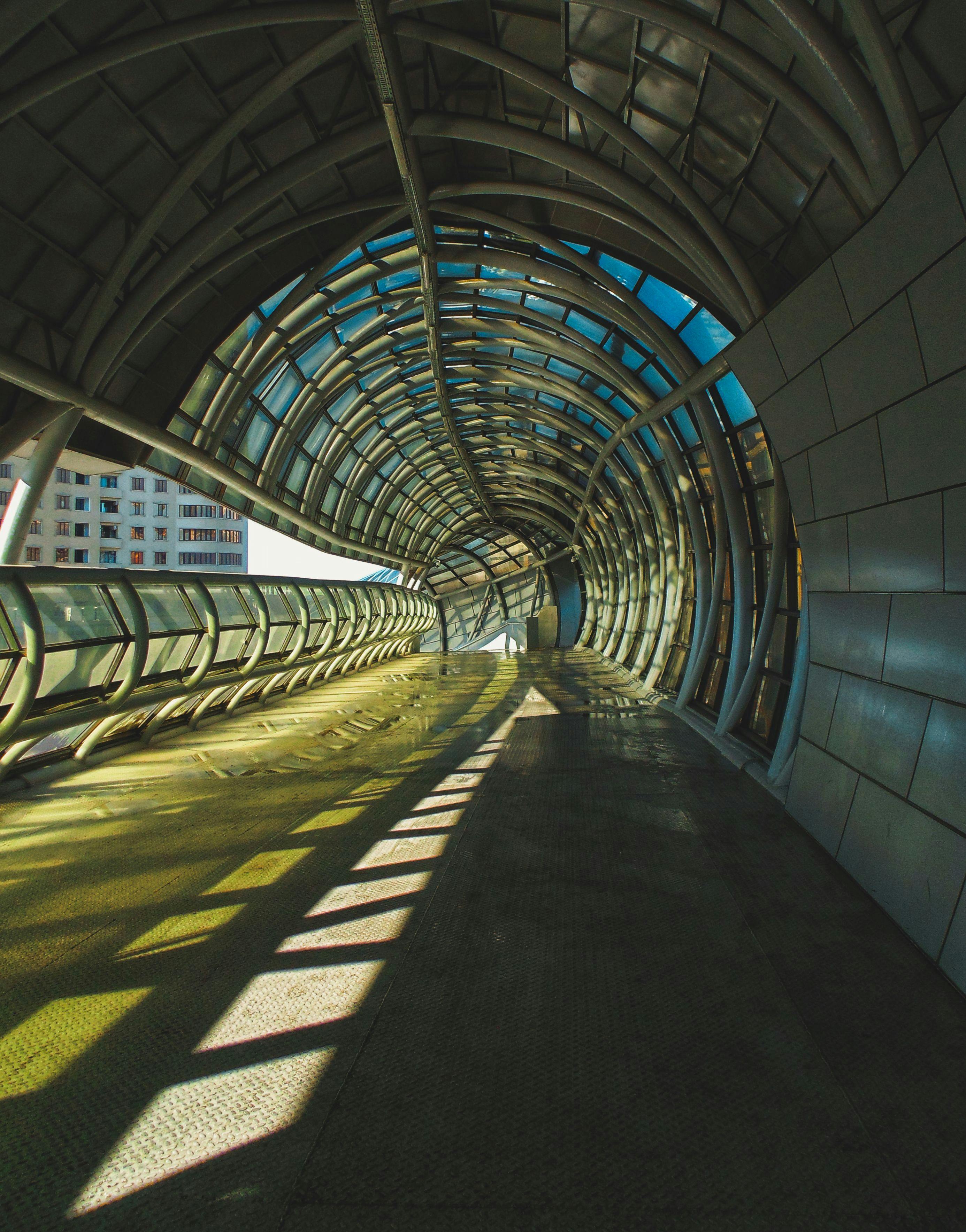 View of a Modern Pedestrian Passageway in an Elevated Tunnel · Free ...