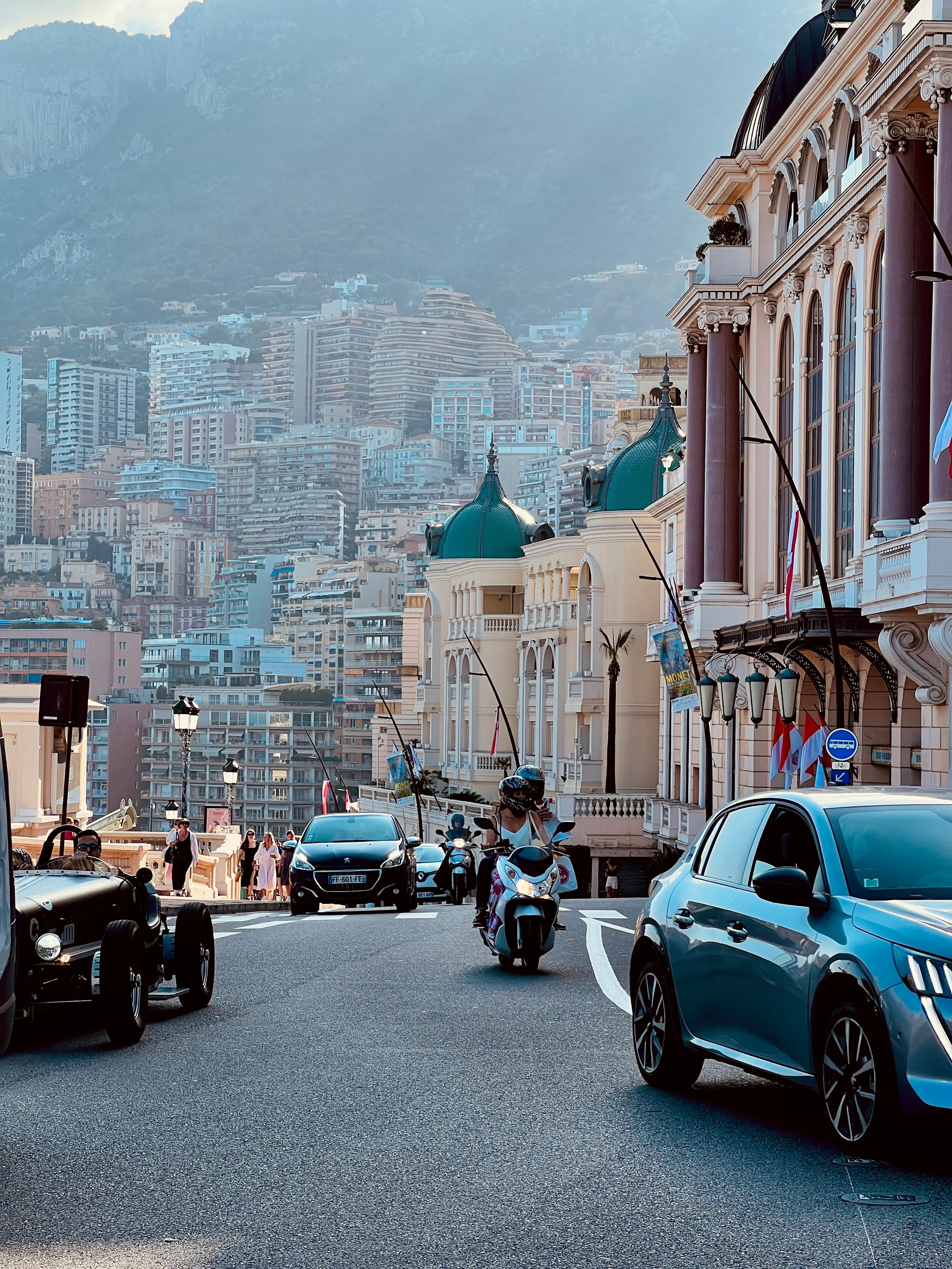 Cars and Motor Scooter on Street in Monaco · Free Stock Photo