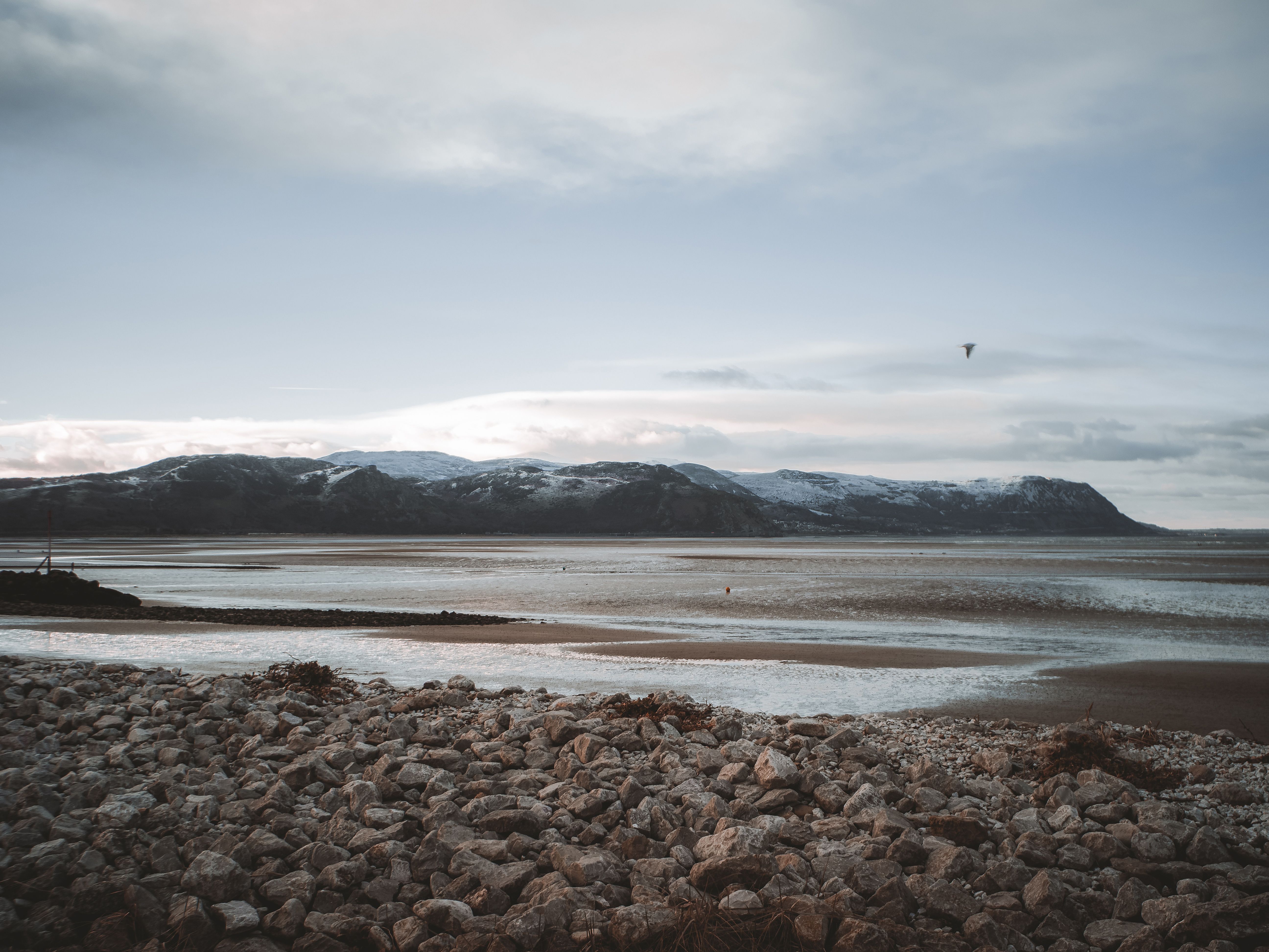 Panorama of an Ocean Coast with Distant Cliffs, Llandudno, Wales, UK ...