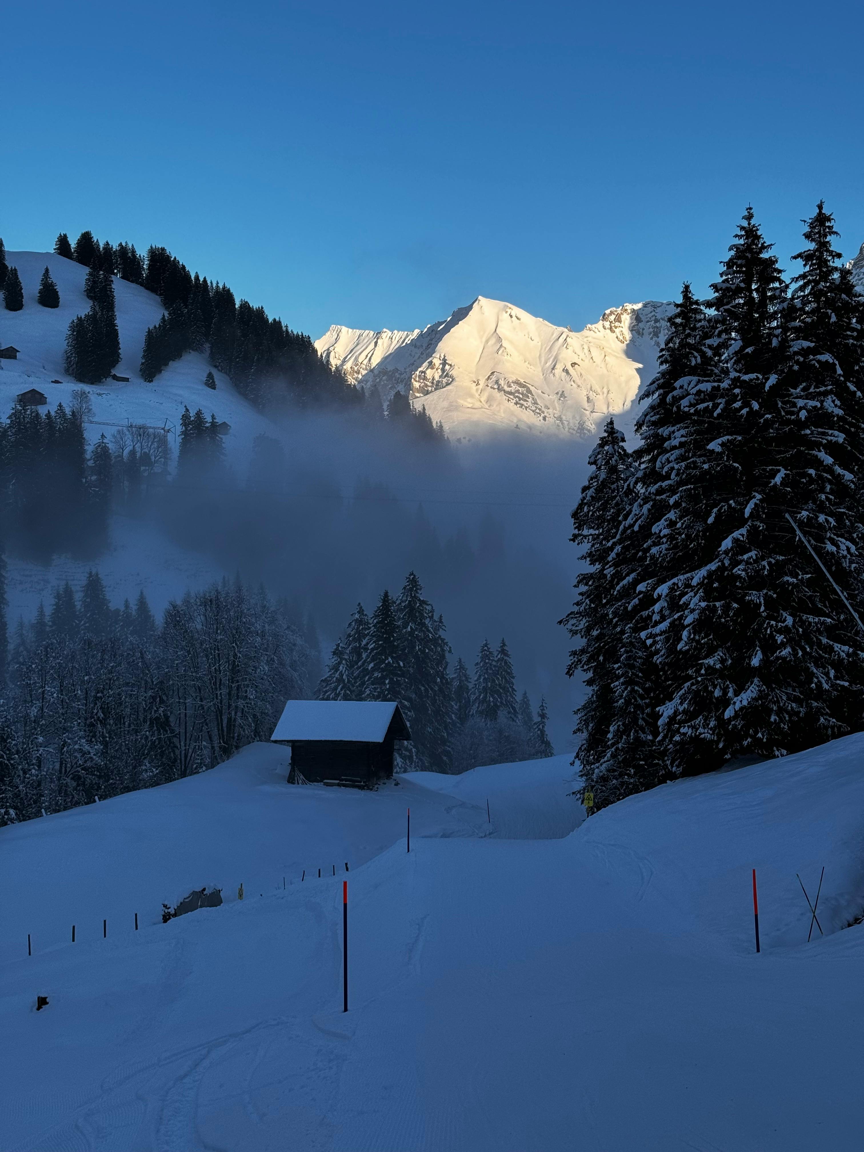 Scenic Landscape of Snowy Valley and Mountains under Blue Sky · Free ...