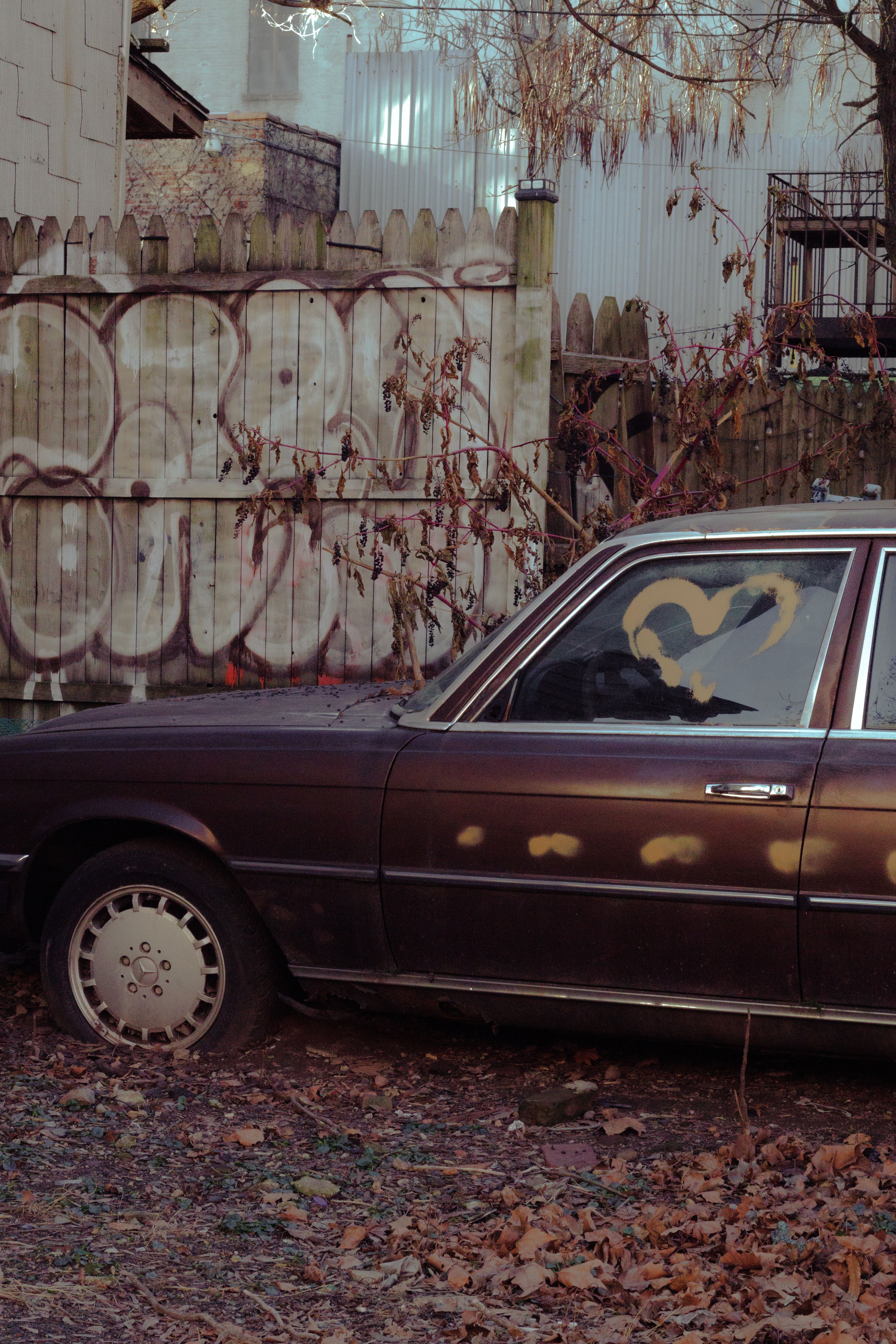 Heart on Vintage Mercedes Window · Free Stock Photo