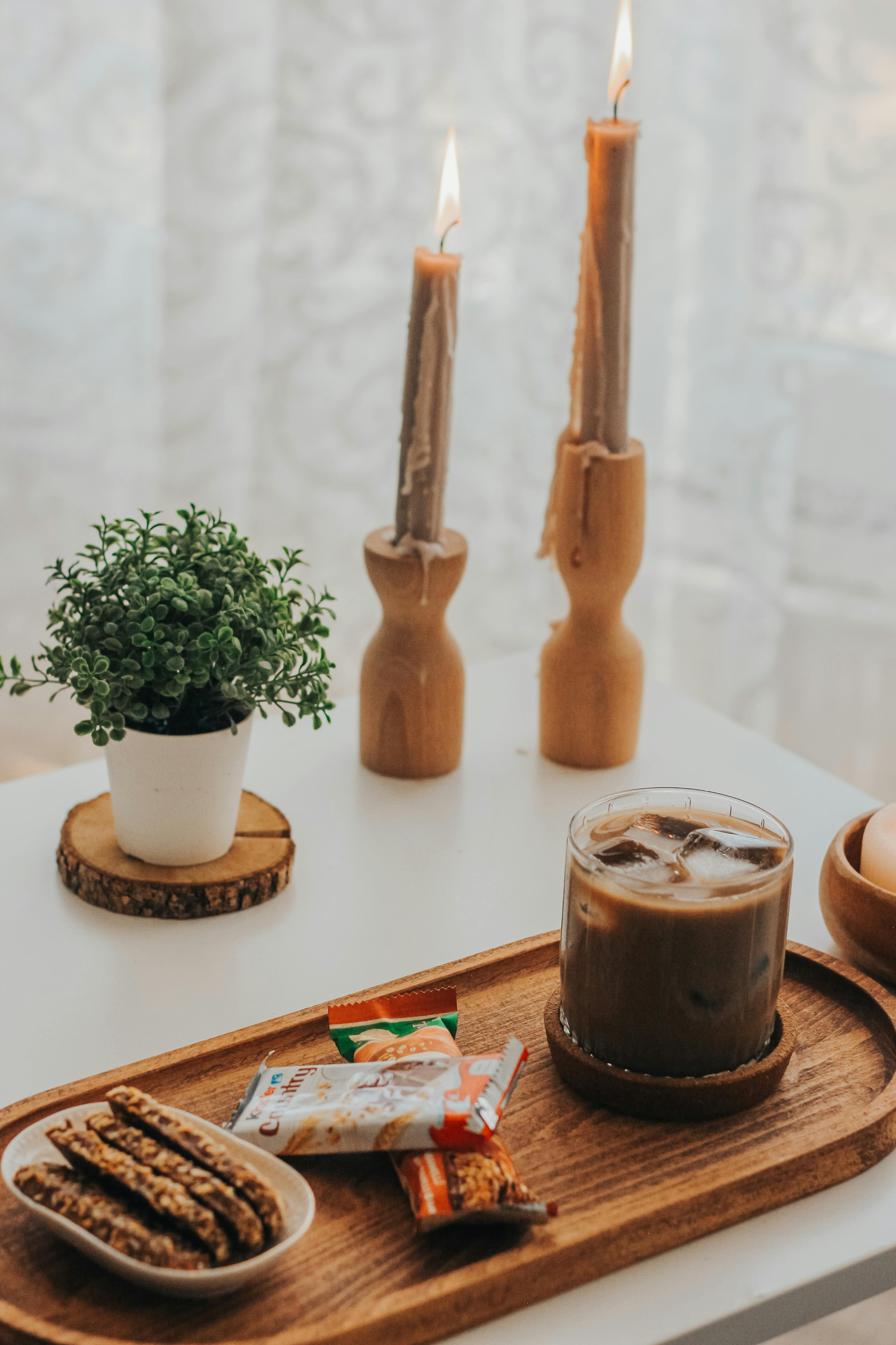 Snacks and Ice Coffee for Breakfast · Free Stock Photo