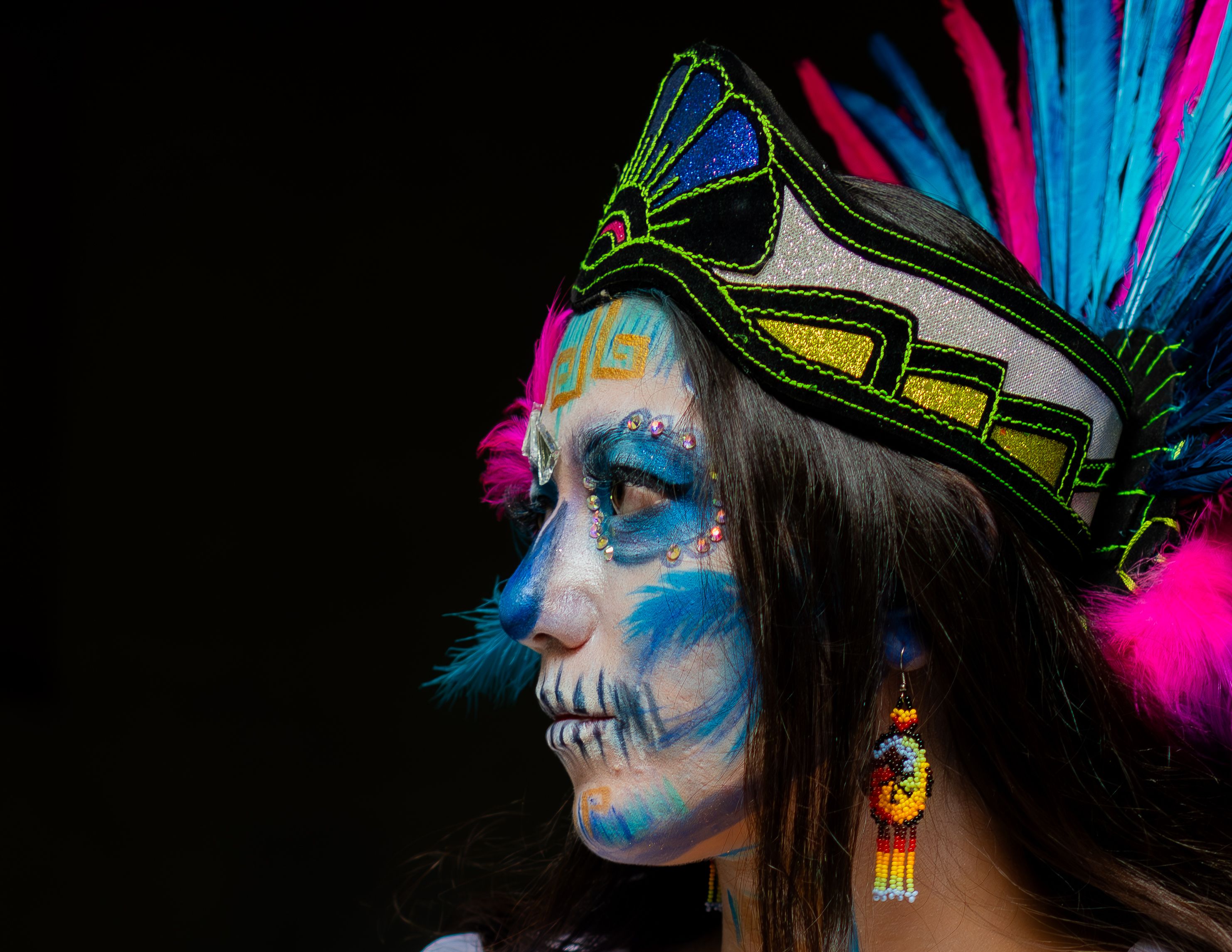 Woman in Traditional Makeup and Headpiece · Free Stock Photo