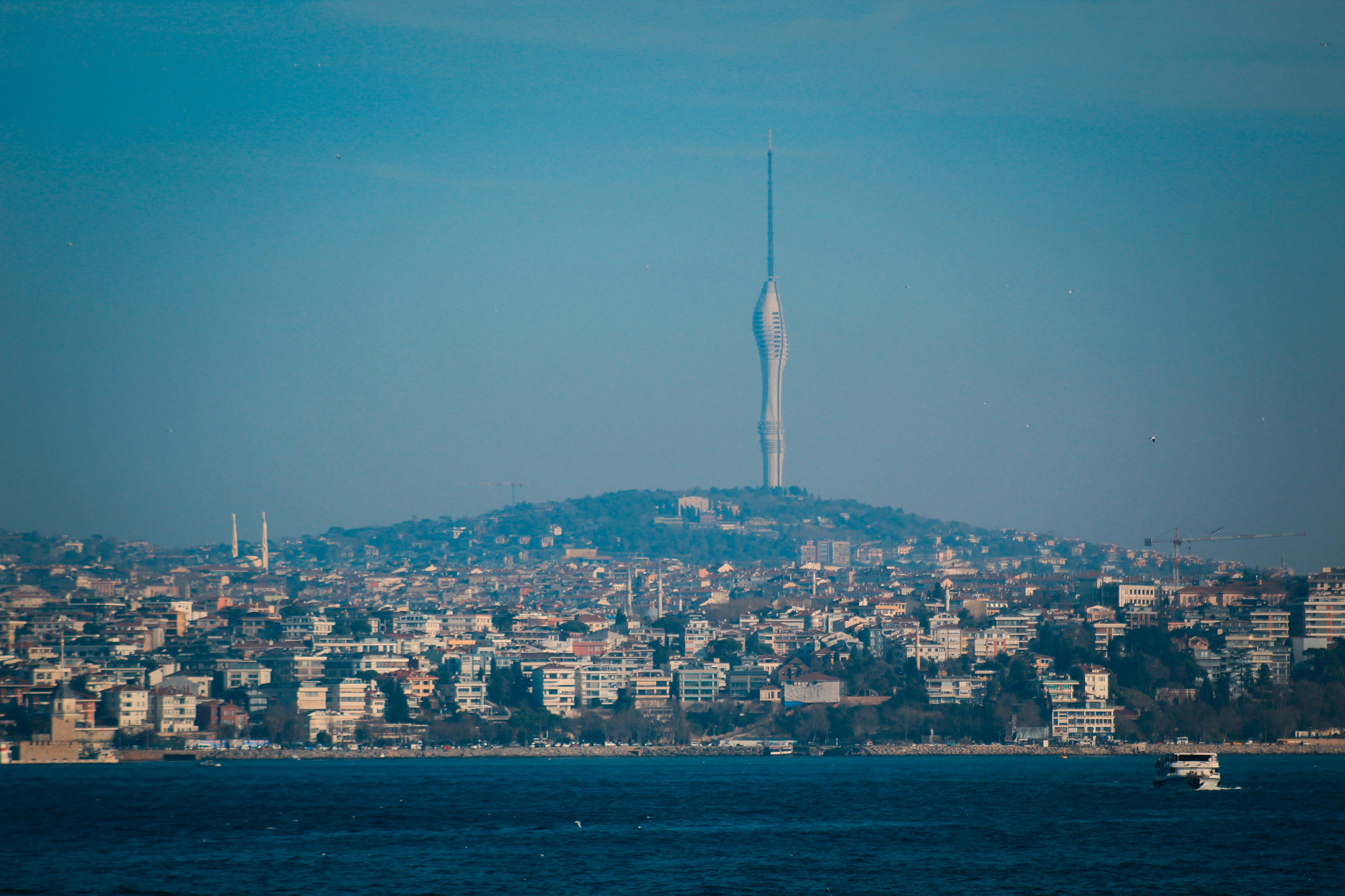 Camlica Tower over Bosporus Coast in Istanbul · Free Stock Photo