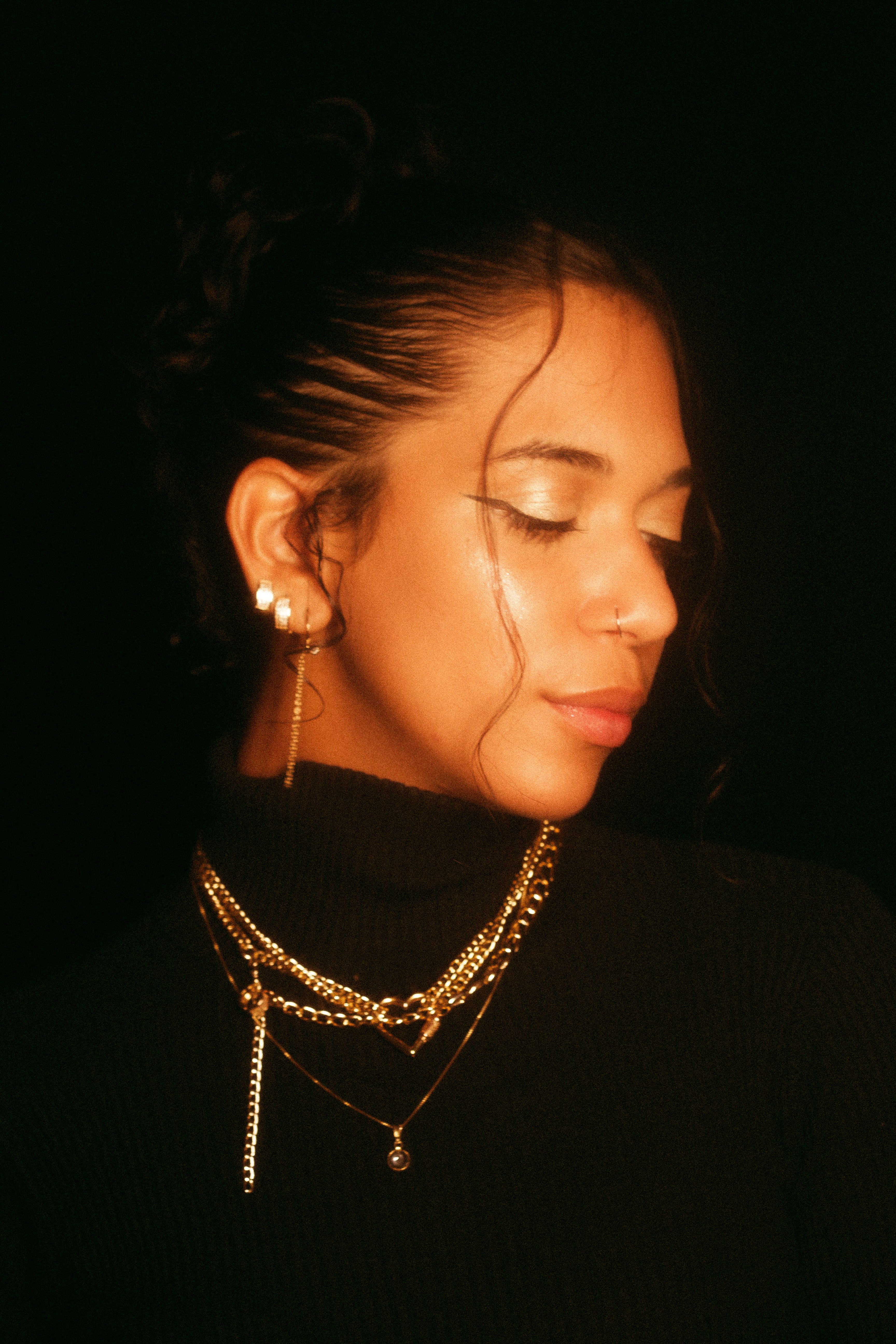 Portrait of Woman with Necklaces · Free Stock Photo