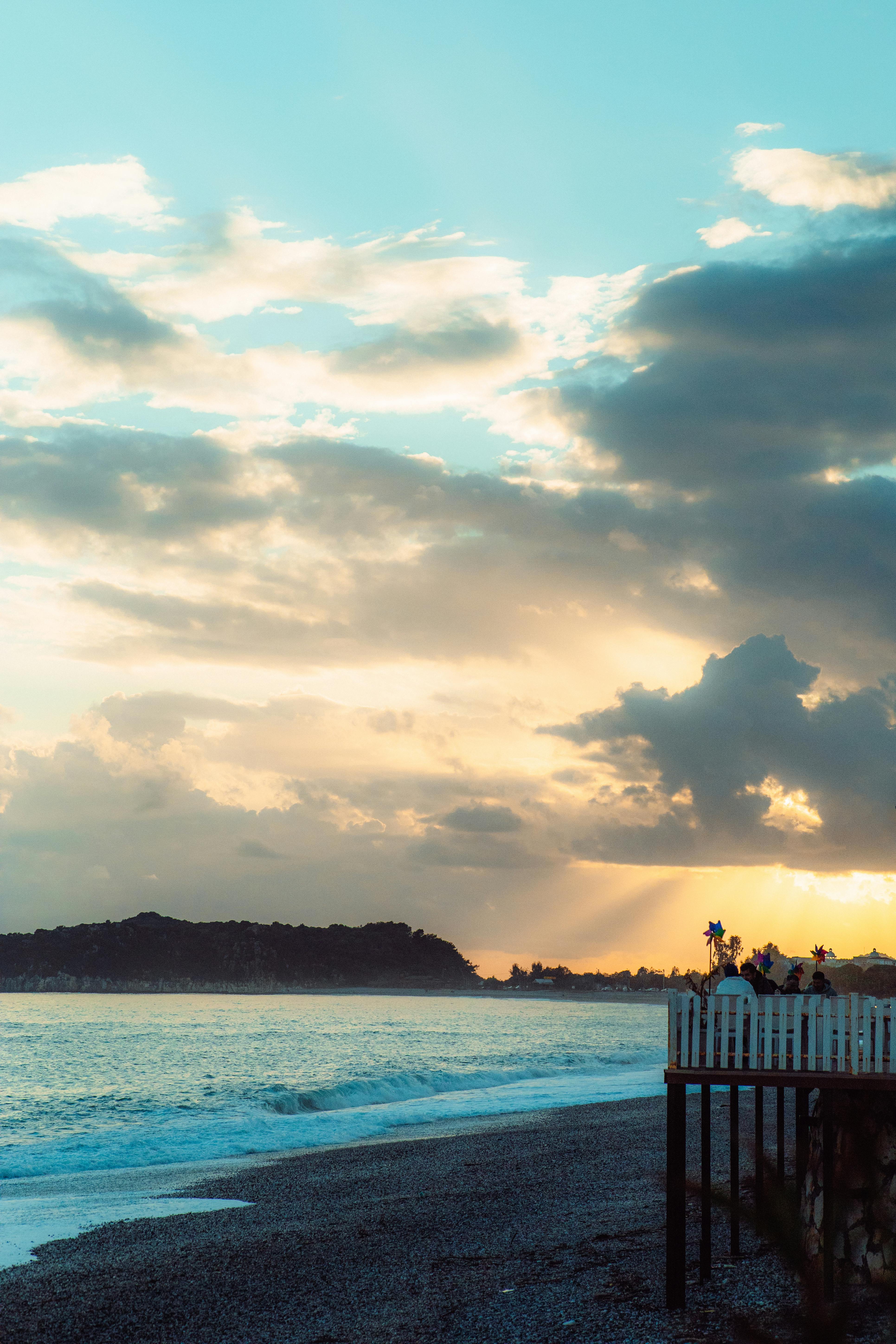Terrace and Beach at Sunset · Free Stock Photo