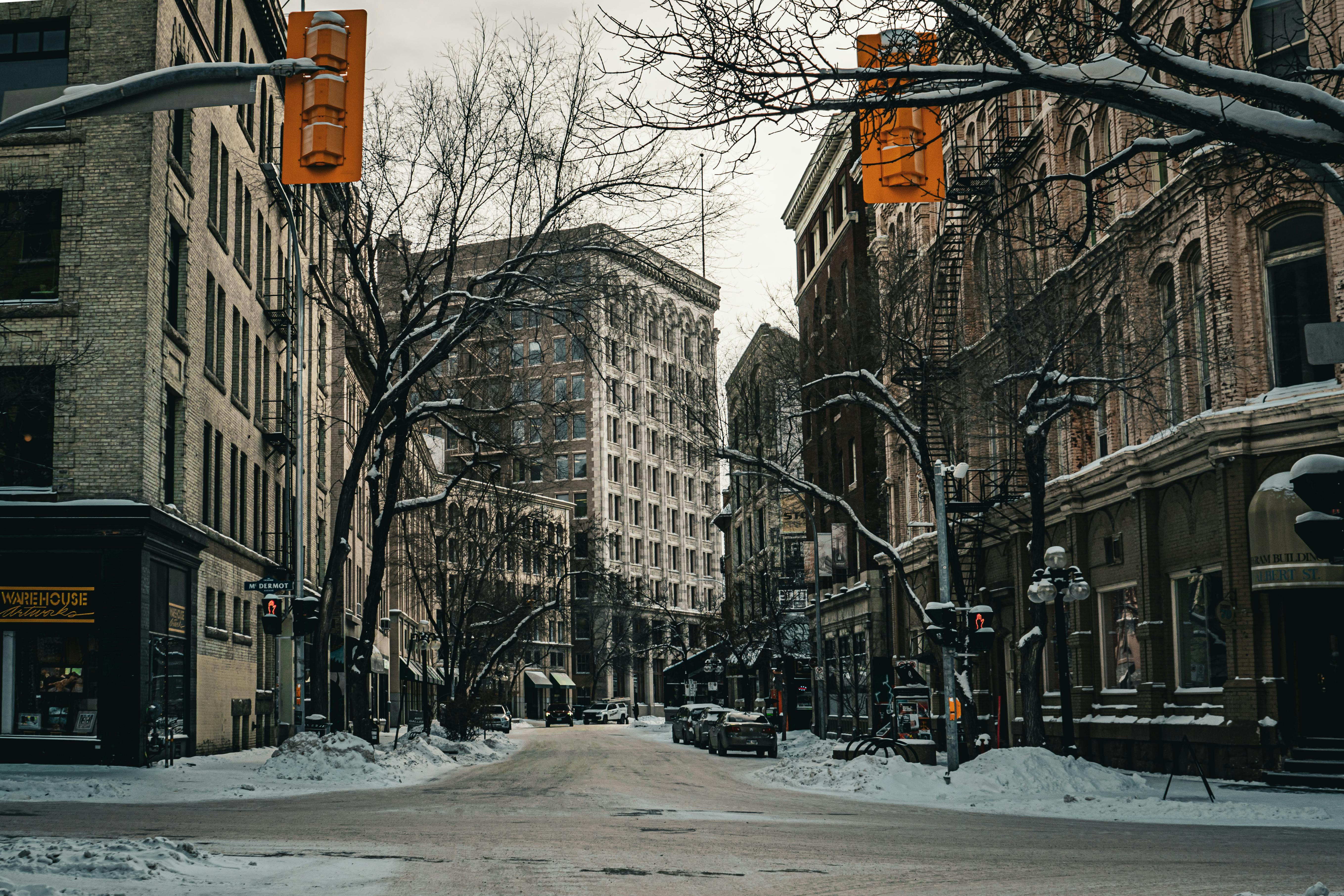 Snow on Street in City in USA · Free Stock Photo