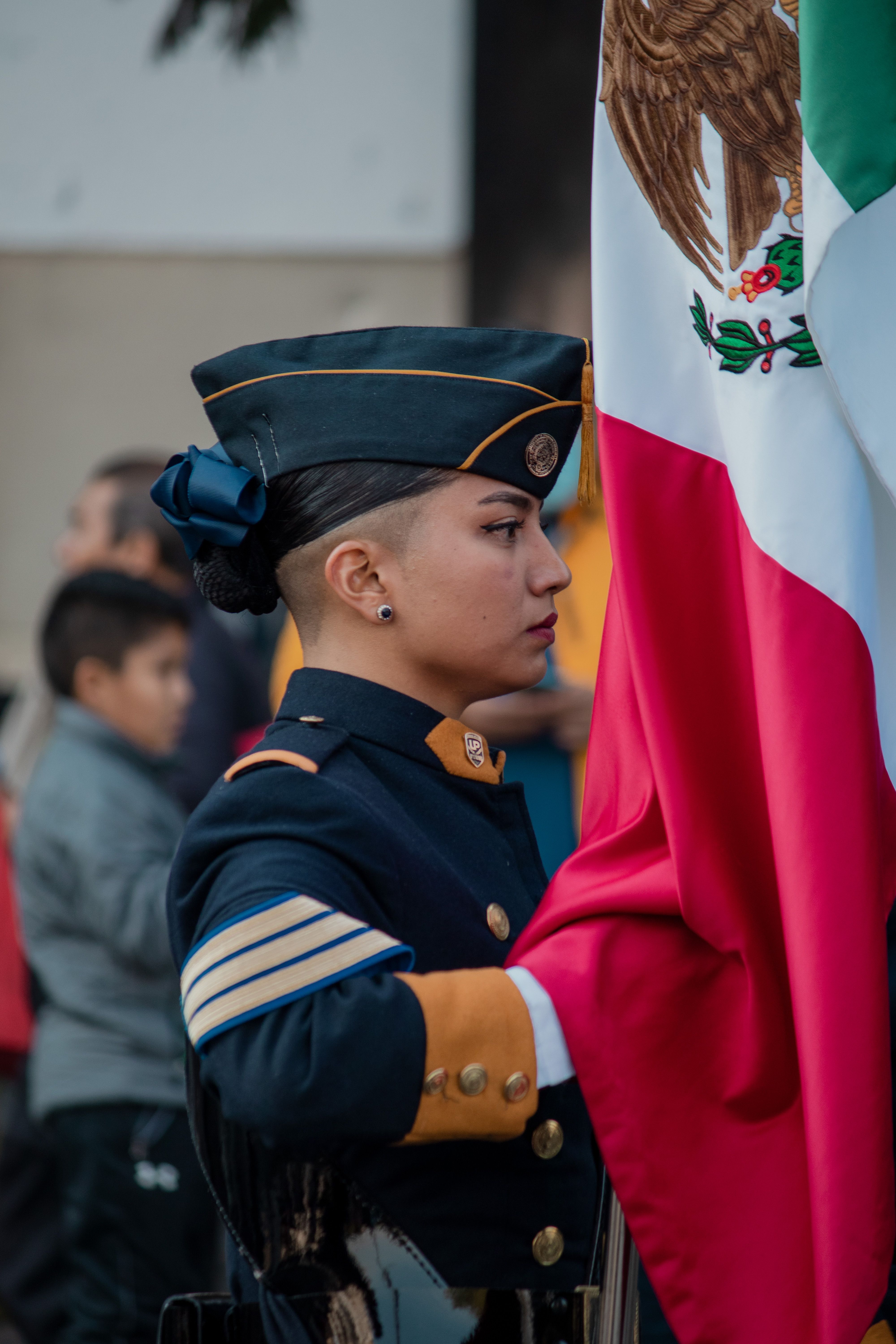 Woman in Uniform with Flag of Mexico · Free Stock Photo