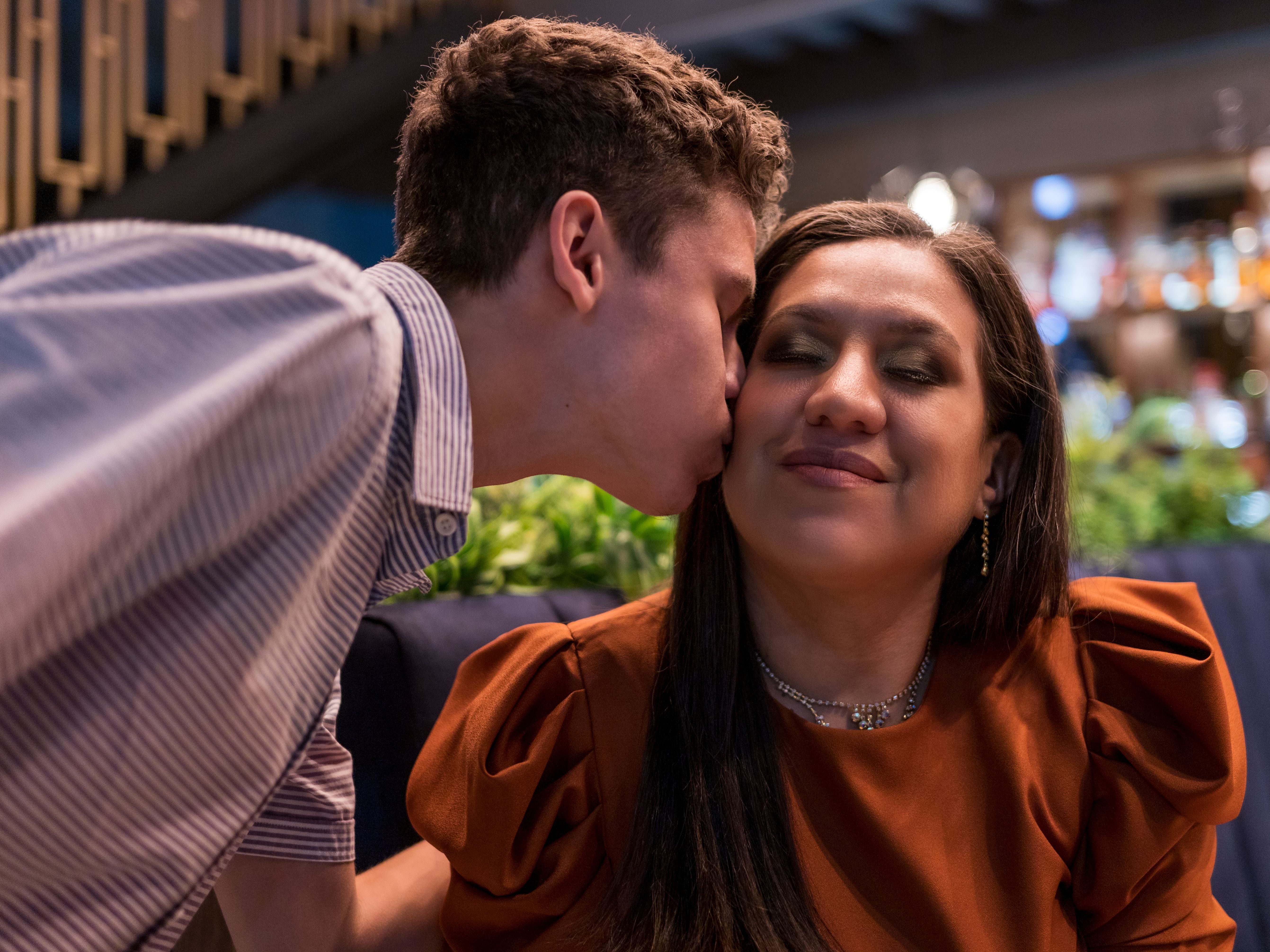 Man in Shirt Kissing Woman · Free Stock Photo