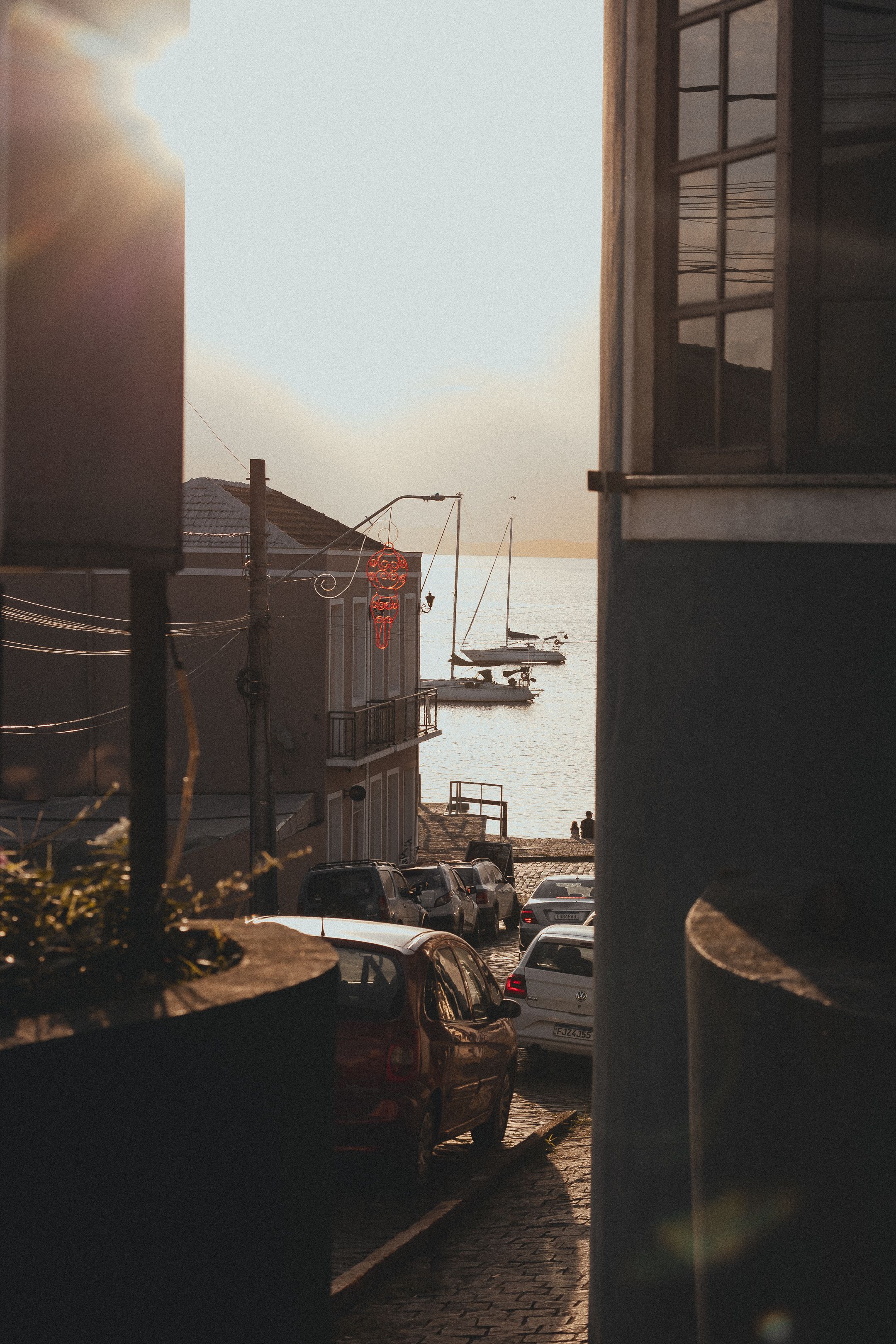 Sunset Sunlight over Street in Town on Coast · Free Stock Photo