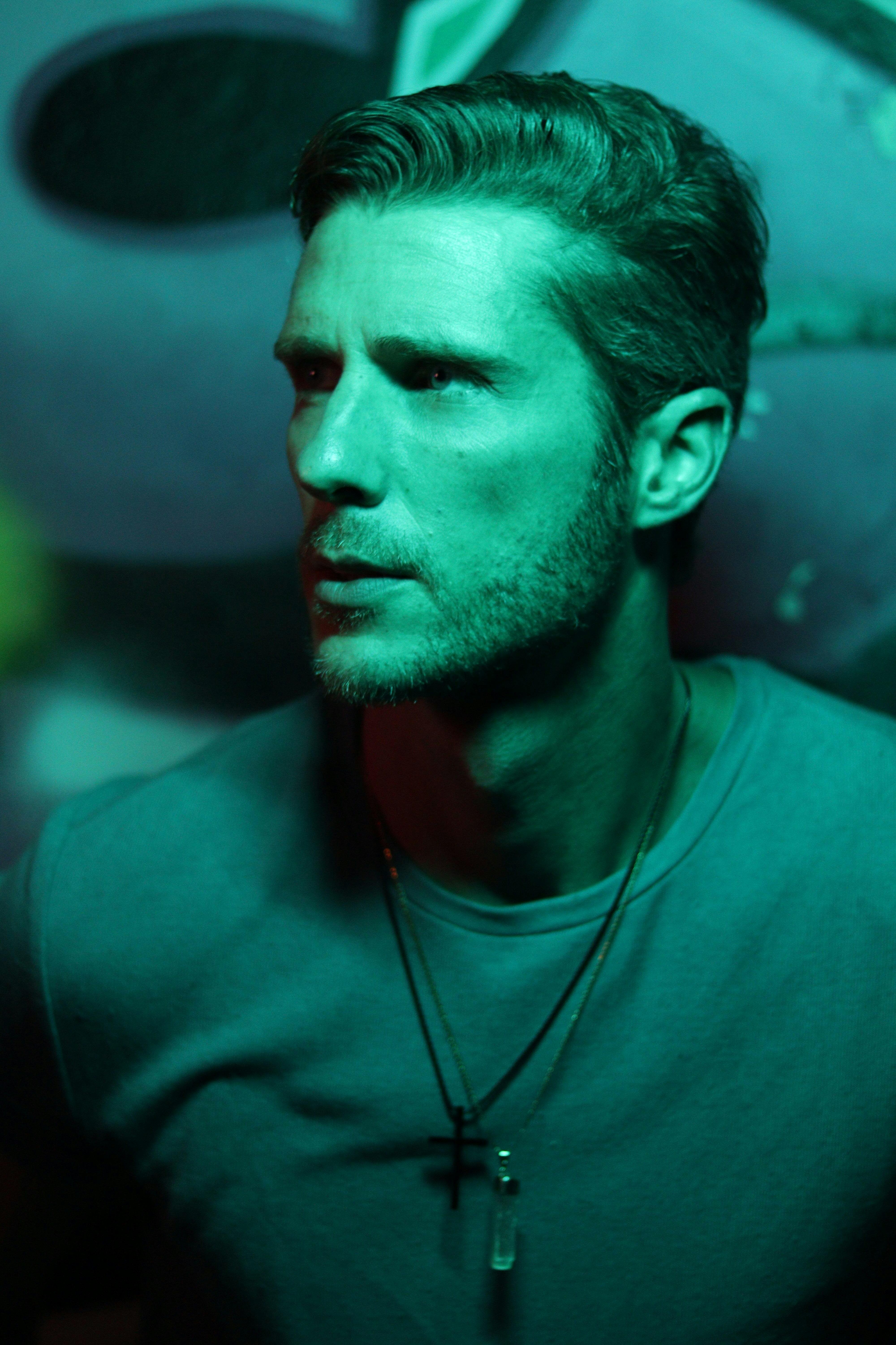 Man Portrait in Green Light · Free Stock Photo