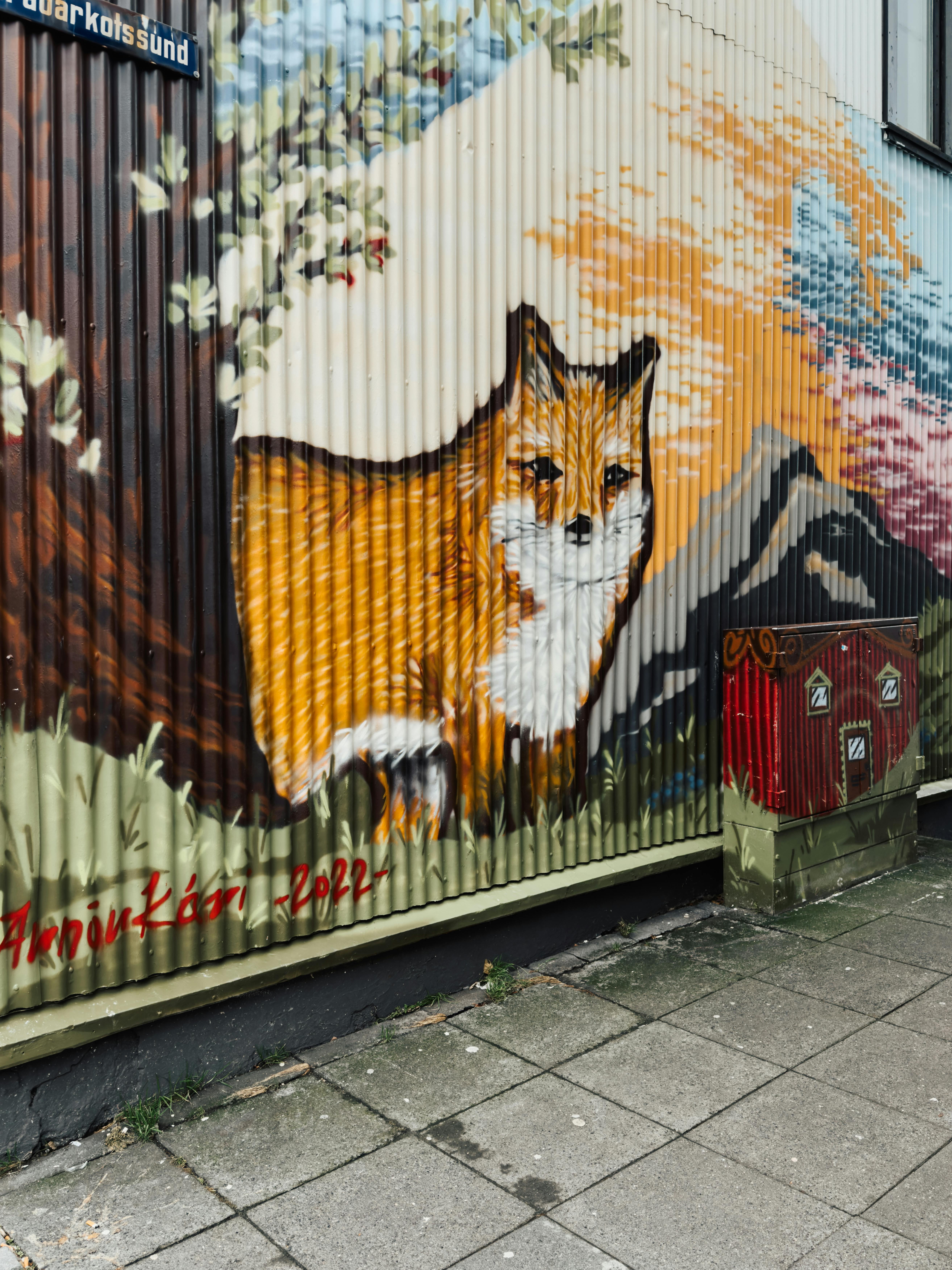 Mural of Fox on Wall · Free Stock Photo