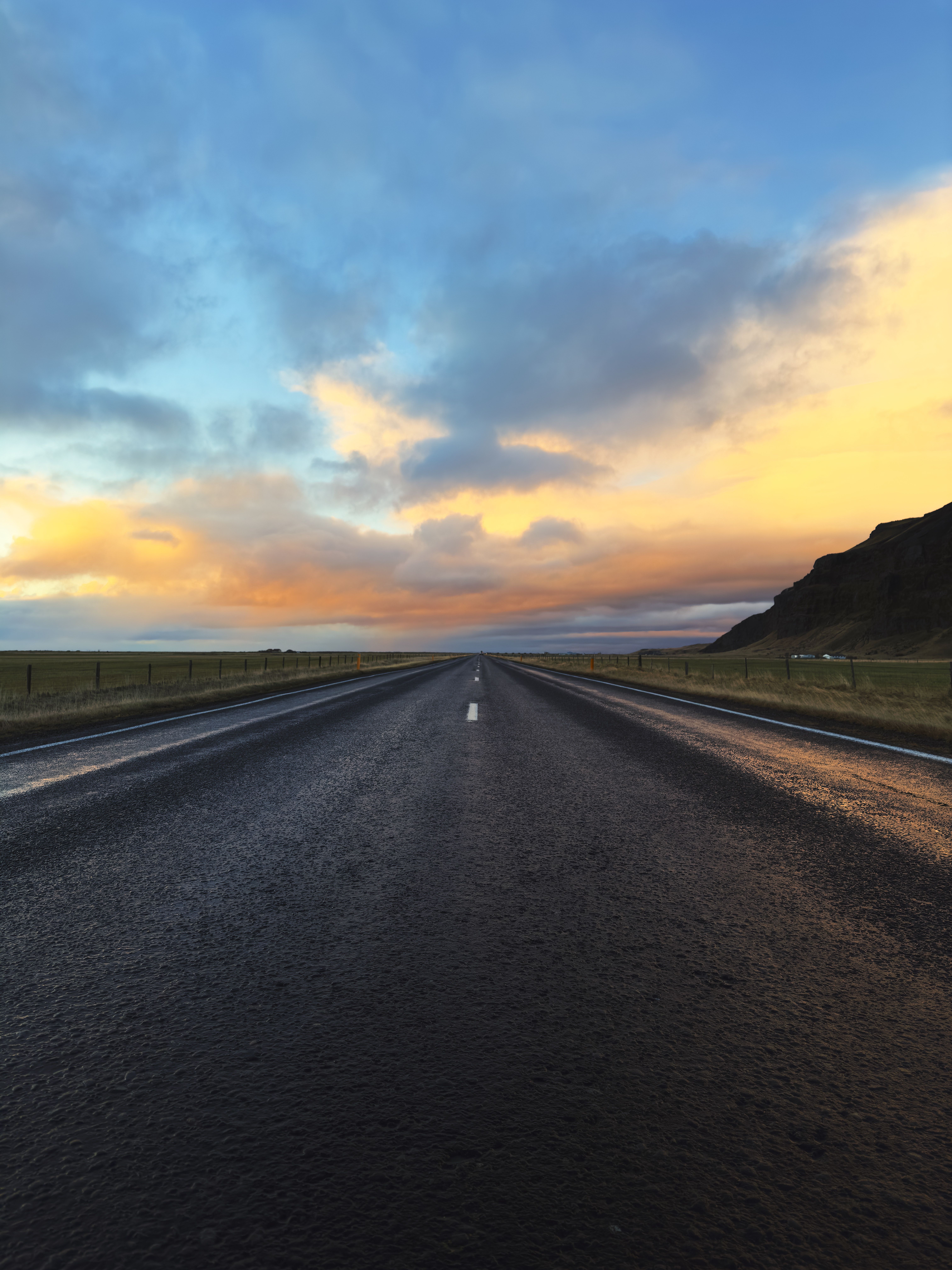 Empty Road at Sunset · Free Stock Photo