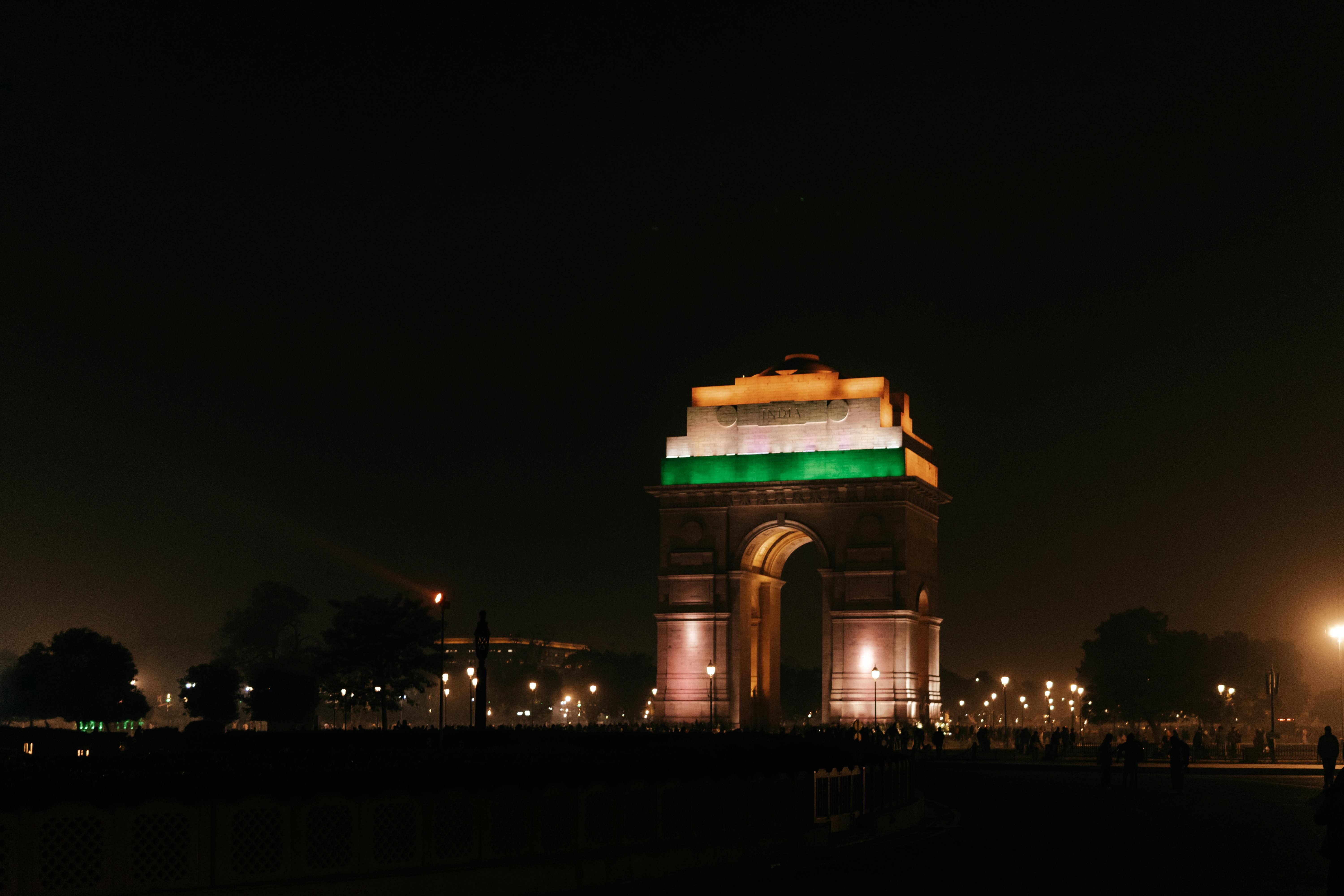 India Gate at Night · Free Stock Photo