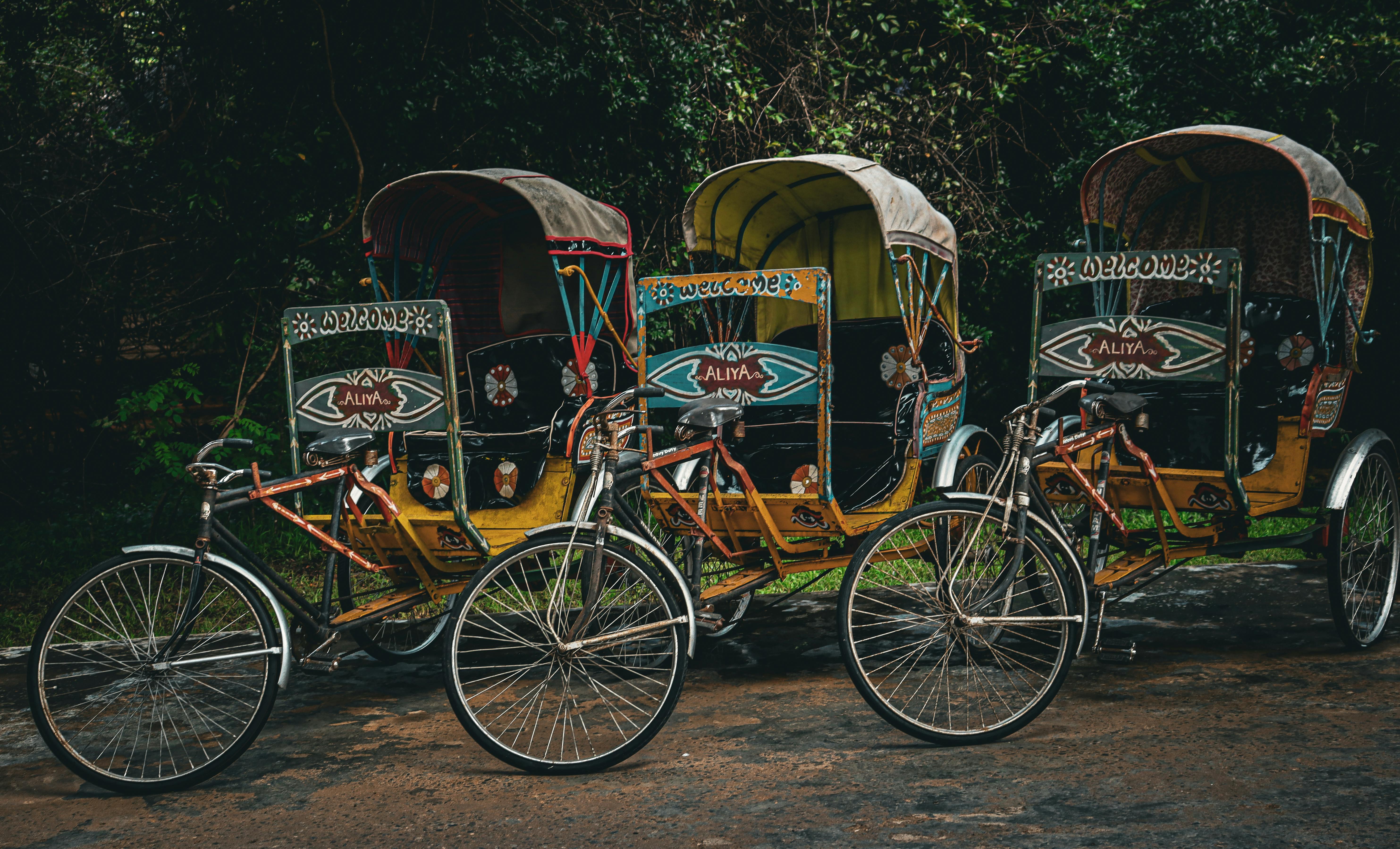 Decorated Rickshaw Bikes · Free Stock Photo