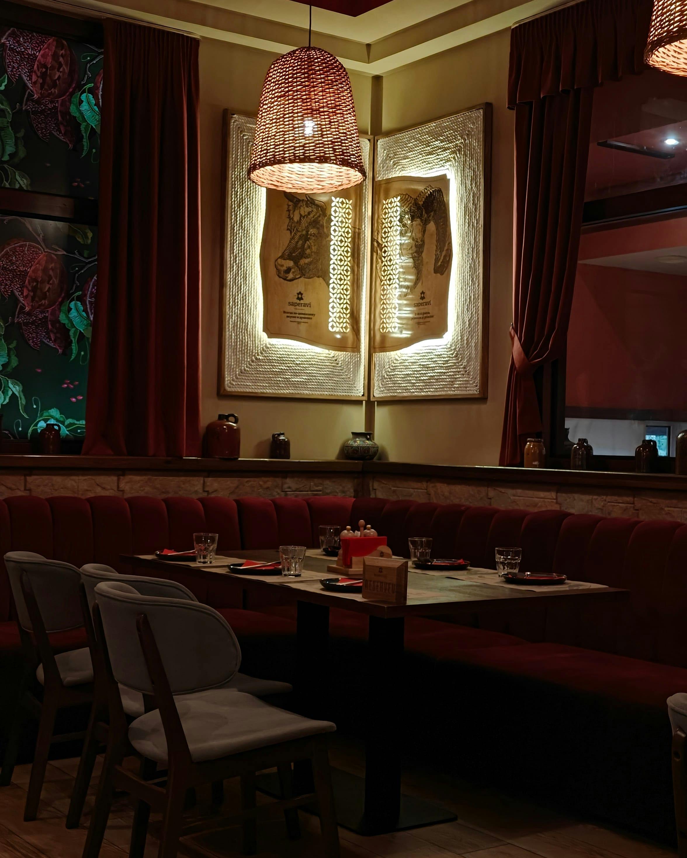 Lamp over Table in Restaurant · Free Stock Photo