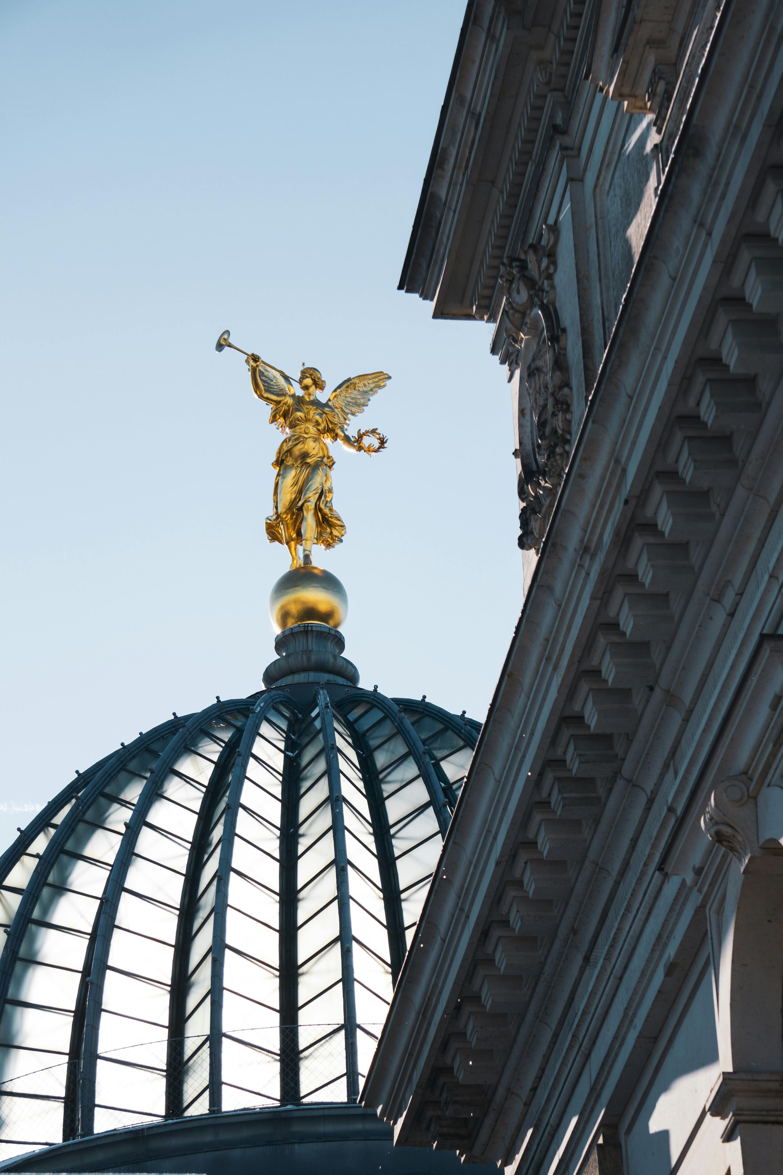 Golden Statue on Building Dome · Free Stock Photo