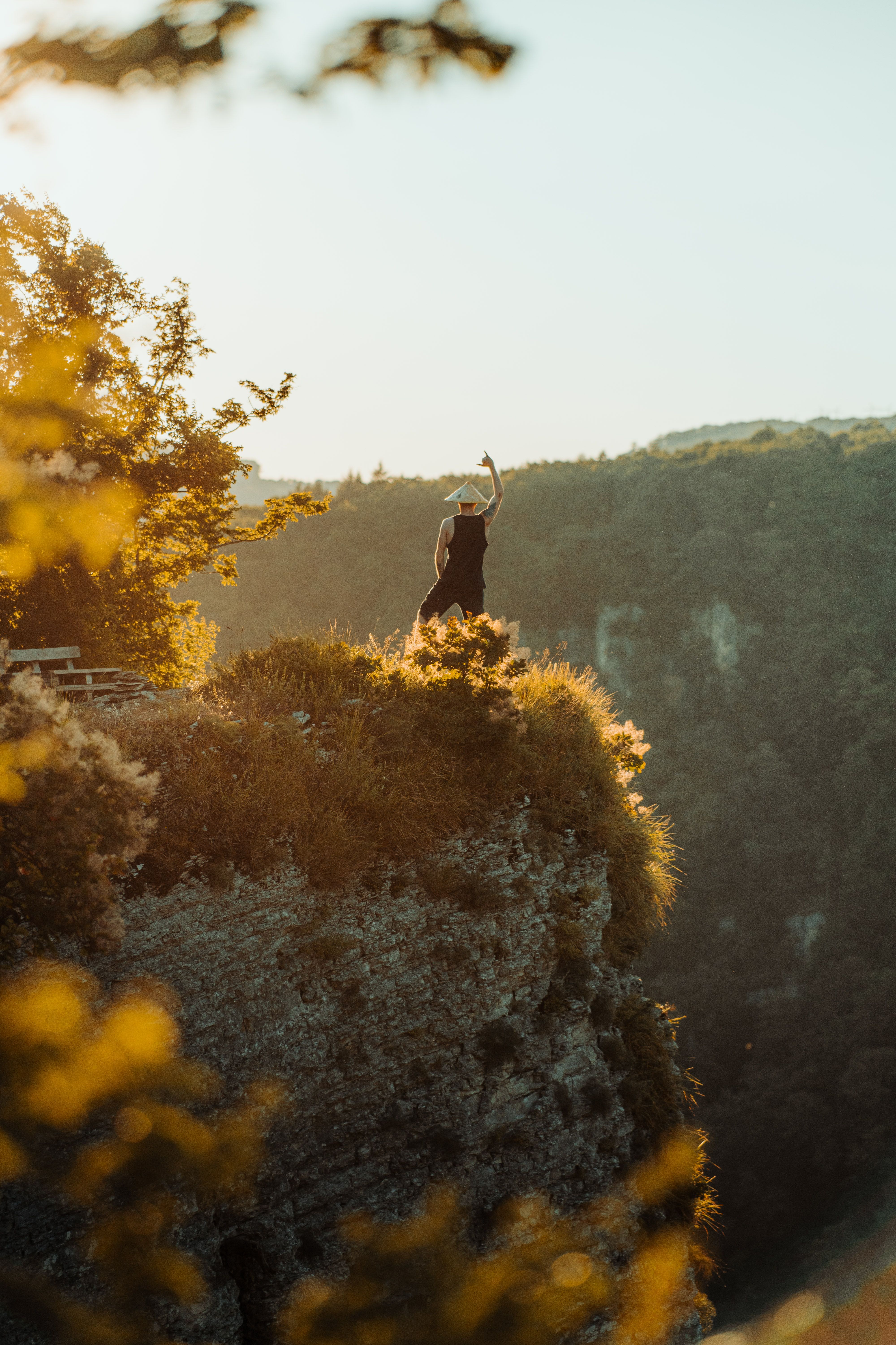 Man Standing on Rocks over Gorge · Free Stock Photo