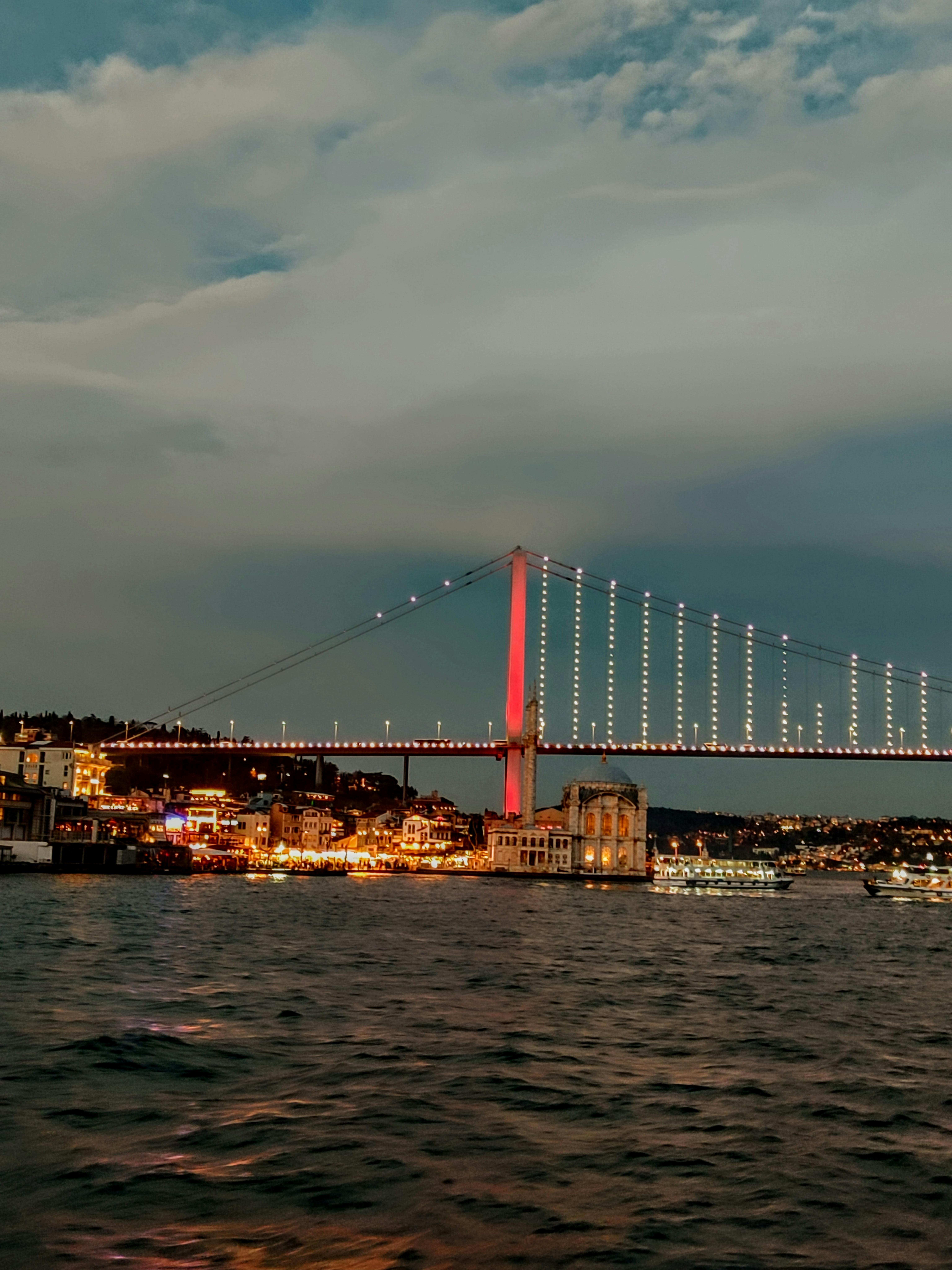View of the Bosphorus Bridge over the Bosphorus Strait in Istanbul ...