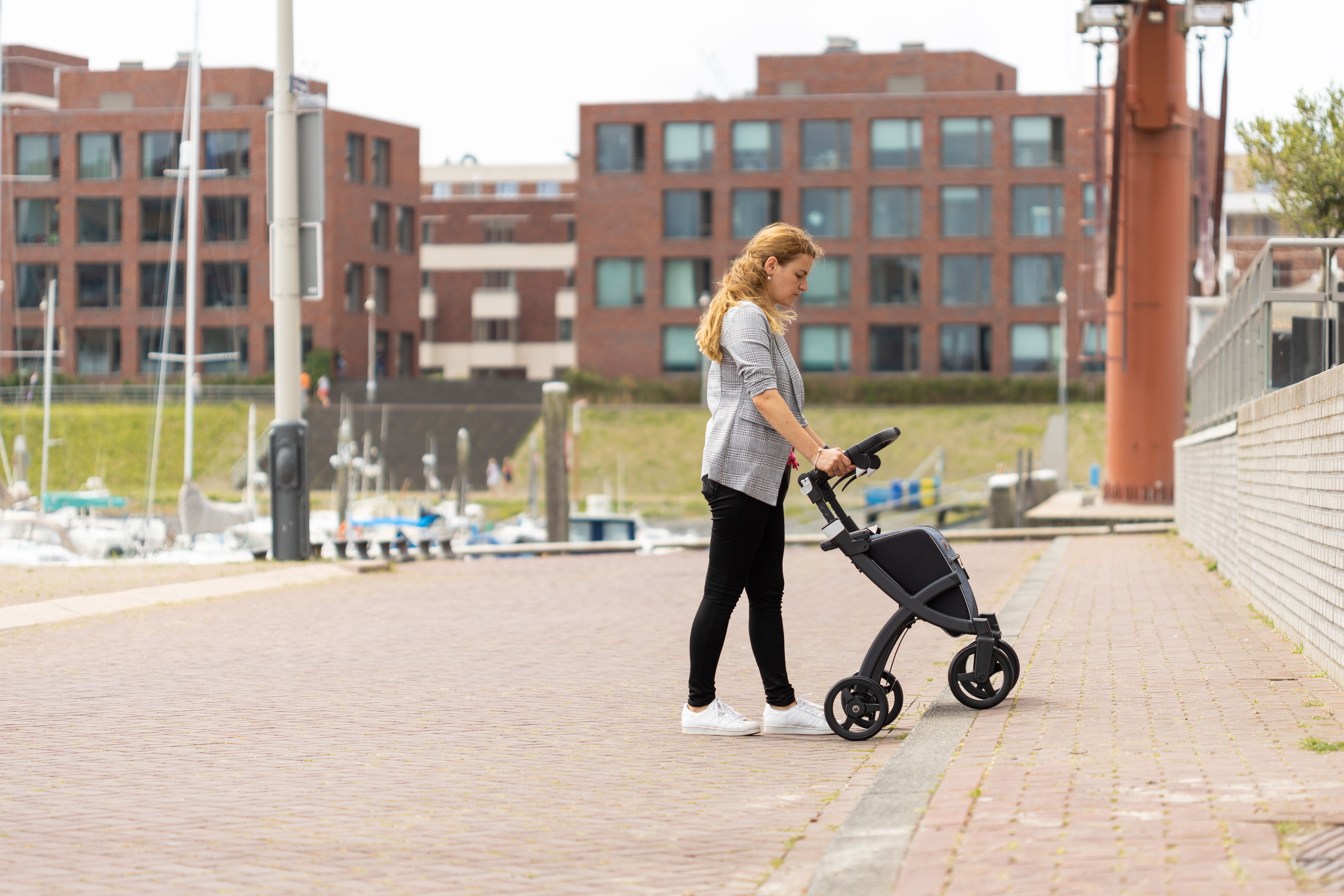 Woman with Rollator with Shopping Bag · Free Stock Photo