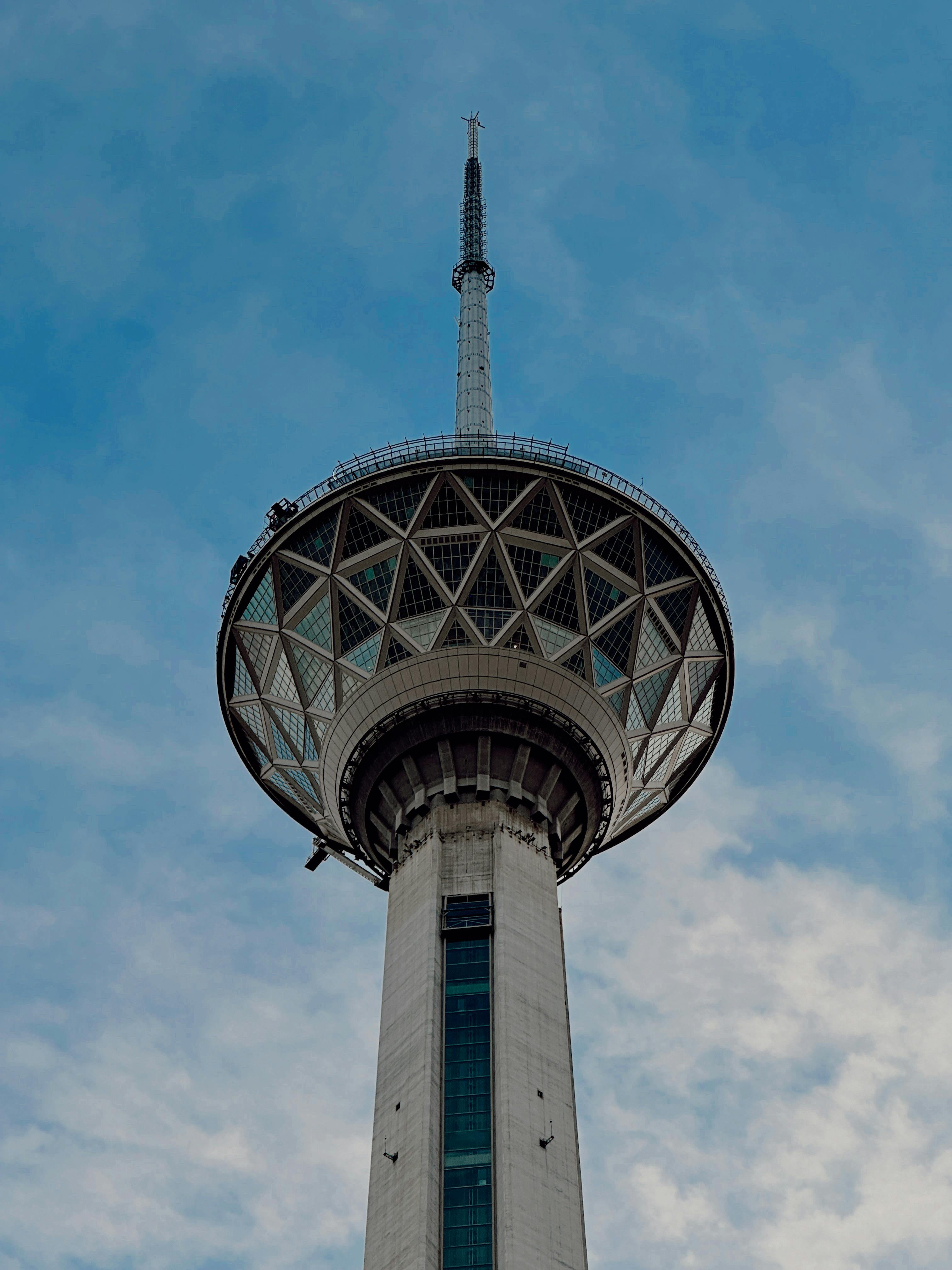 Low Angle Shot of the Milad Tower in Tehran, Iran · Free Stock Photo