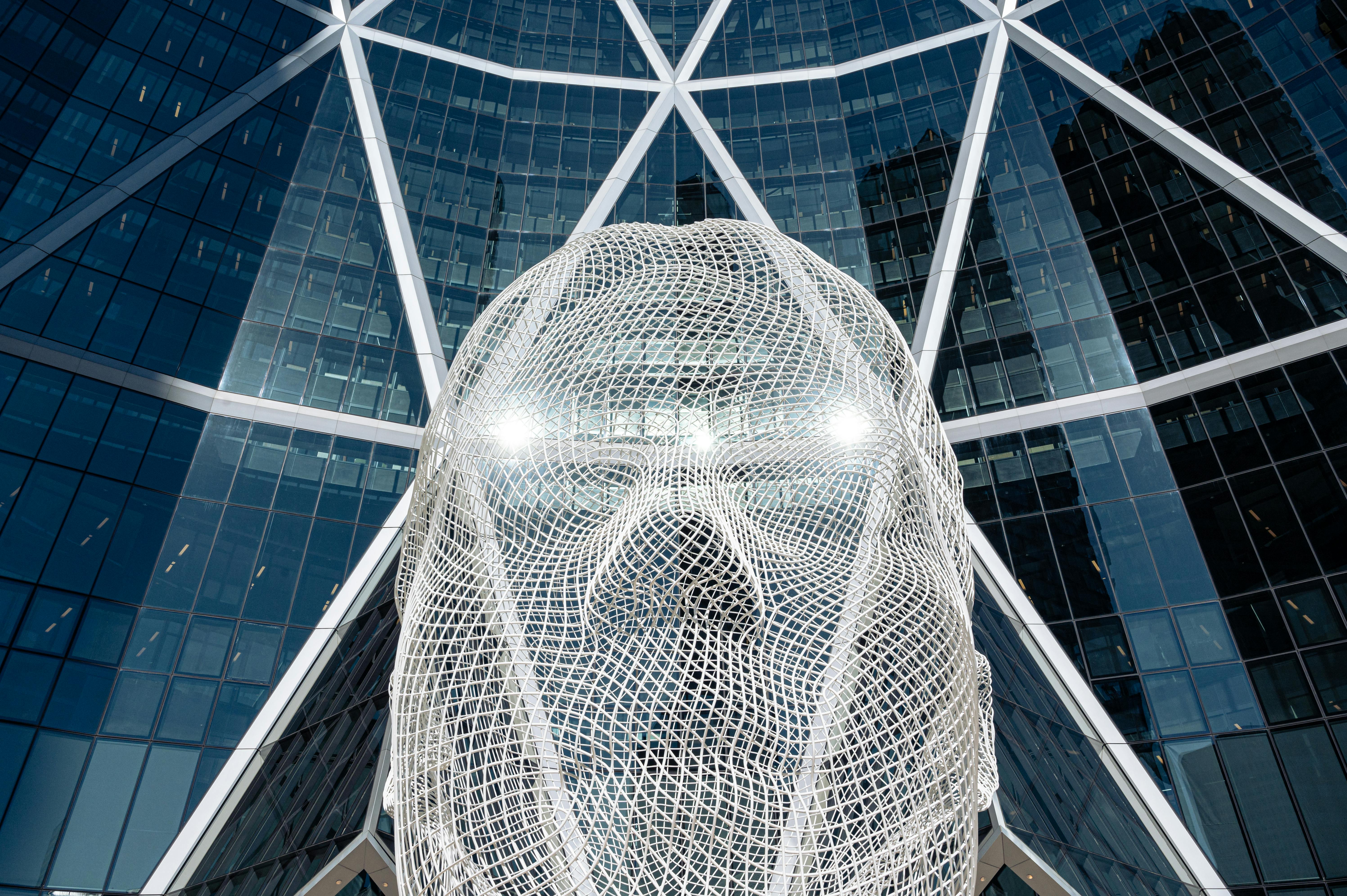 Face Statue by The Bow Building in Calgary · Free Stock Photo