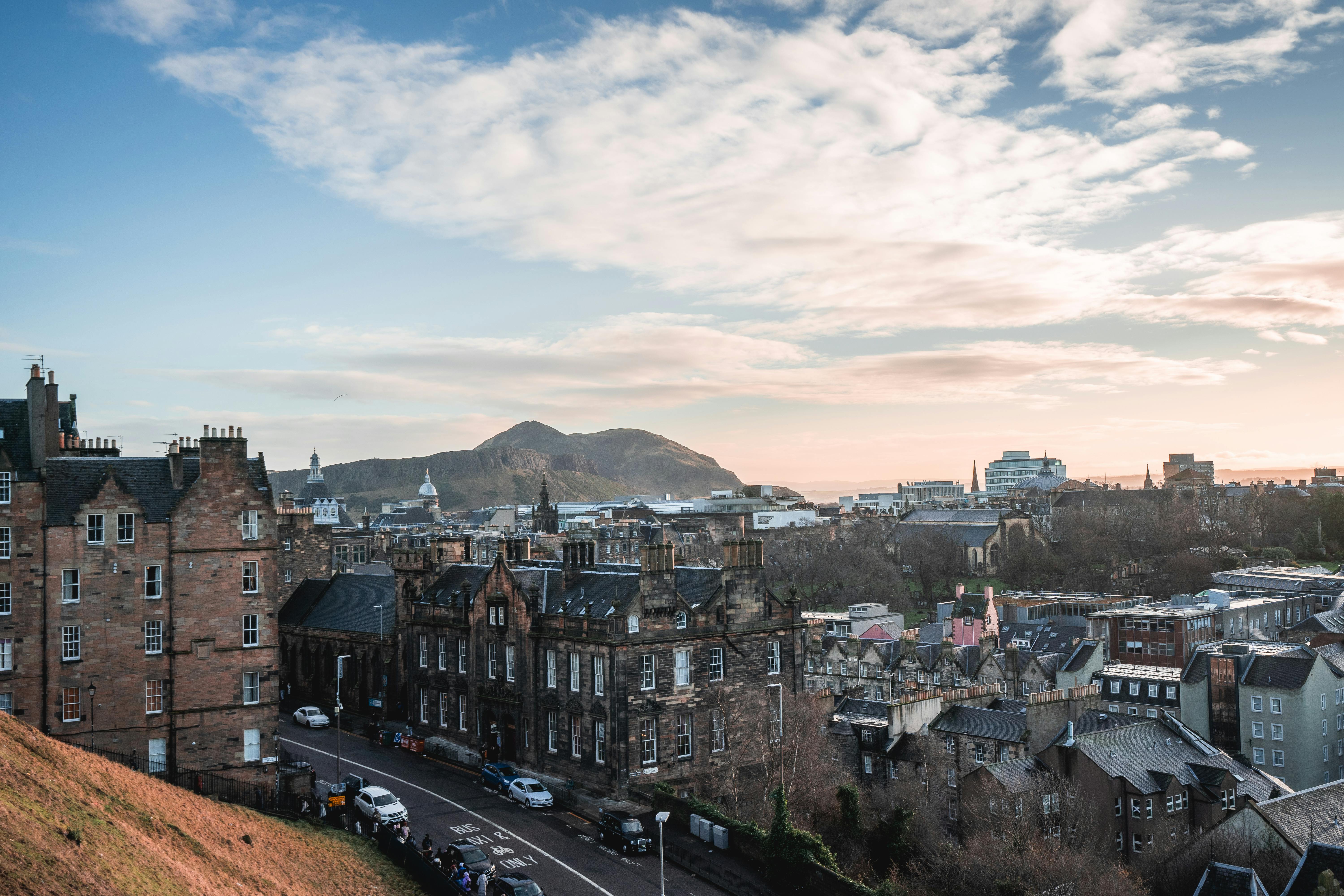 Panoramic view of Edinburgh, From the Castle. Edinburgh Scotland ...