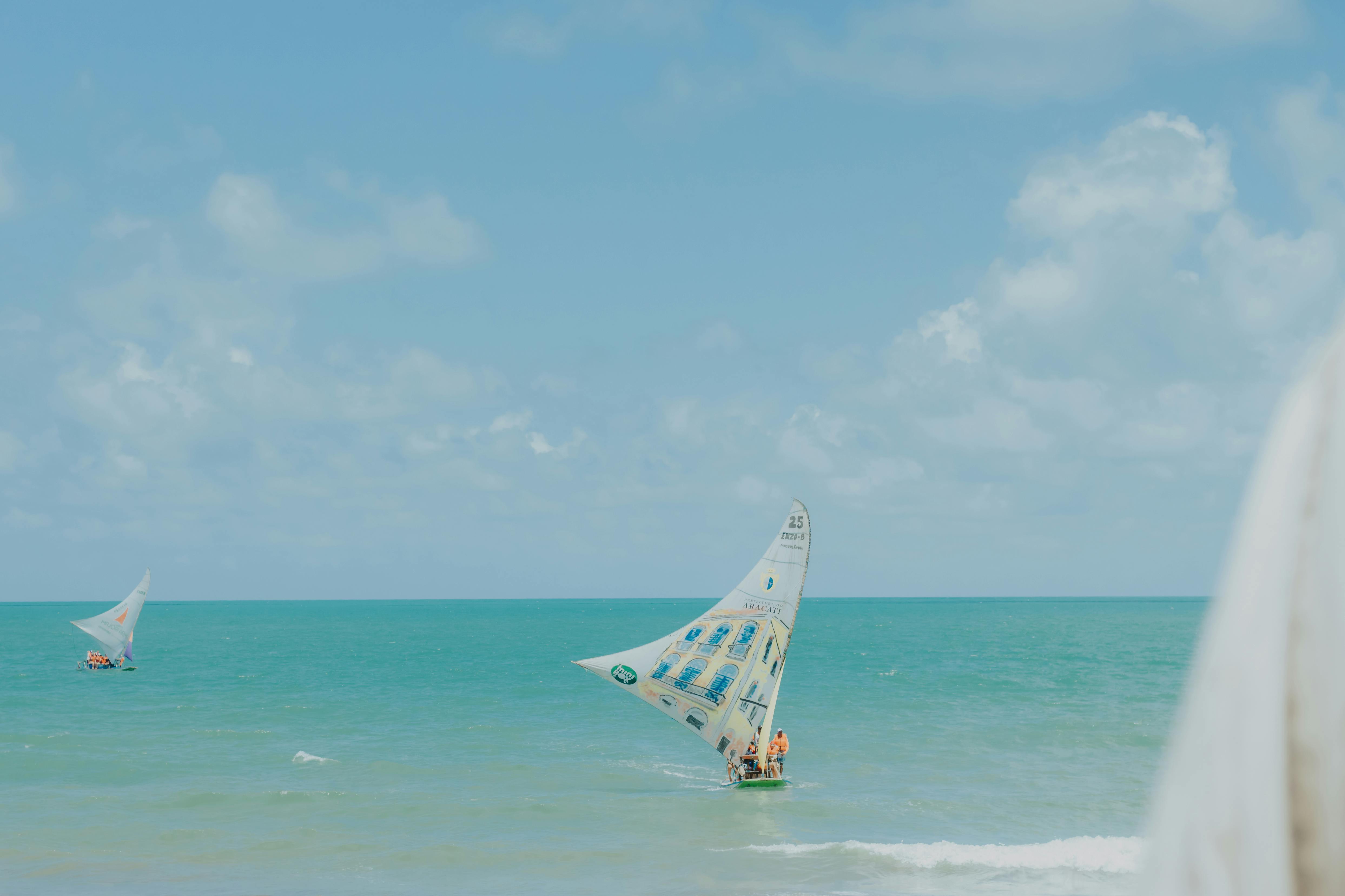 Jangada Sailing Rafts on the Ocean · Free Stock Photo