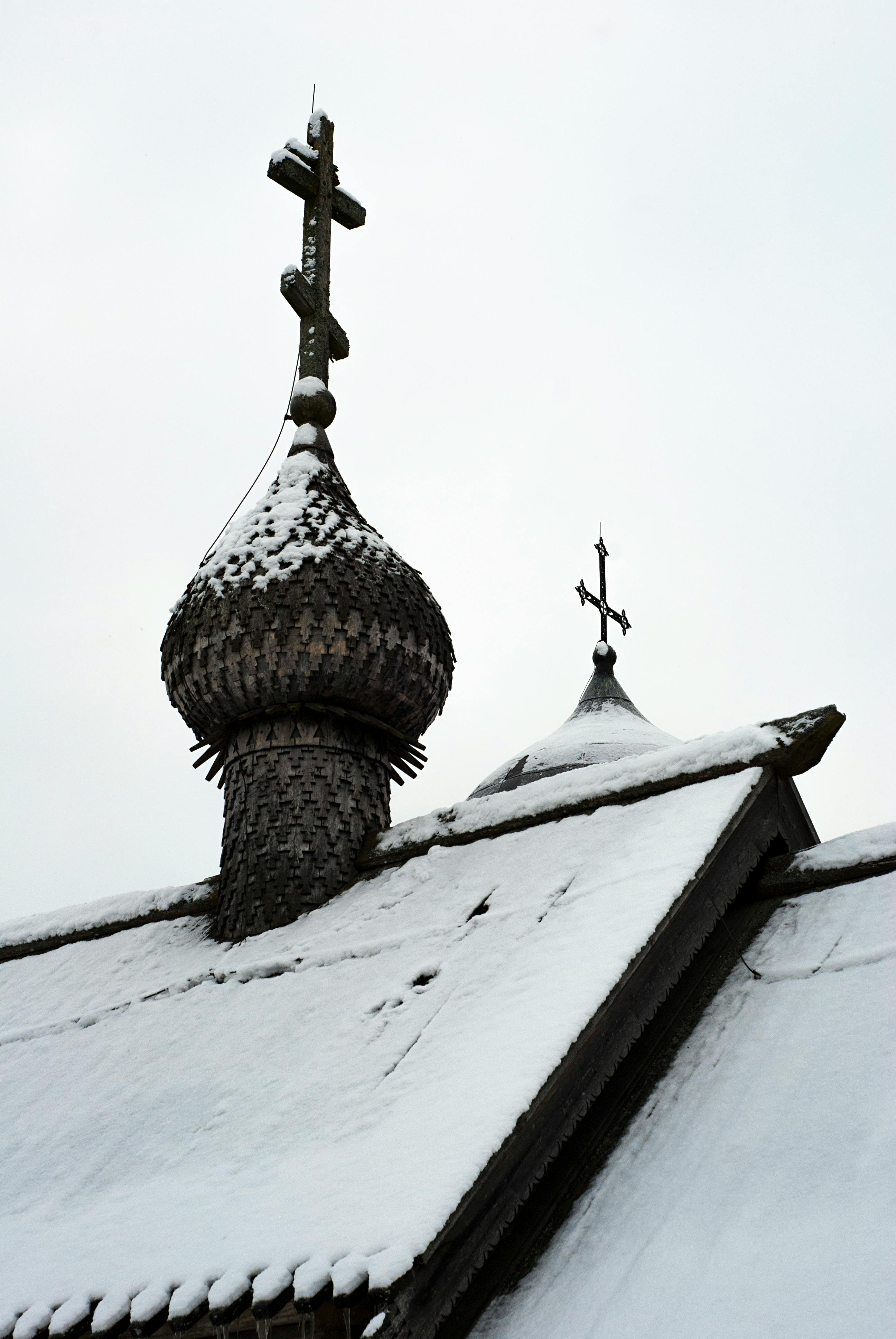 Snow on Orthodox Church Rooftop · Free Stock Photo