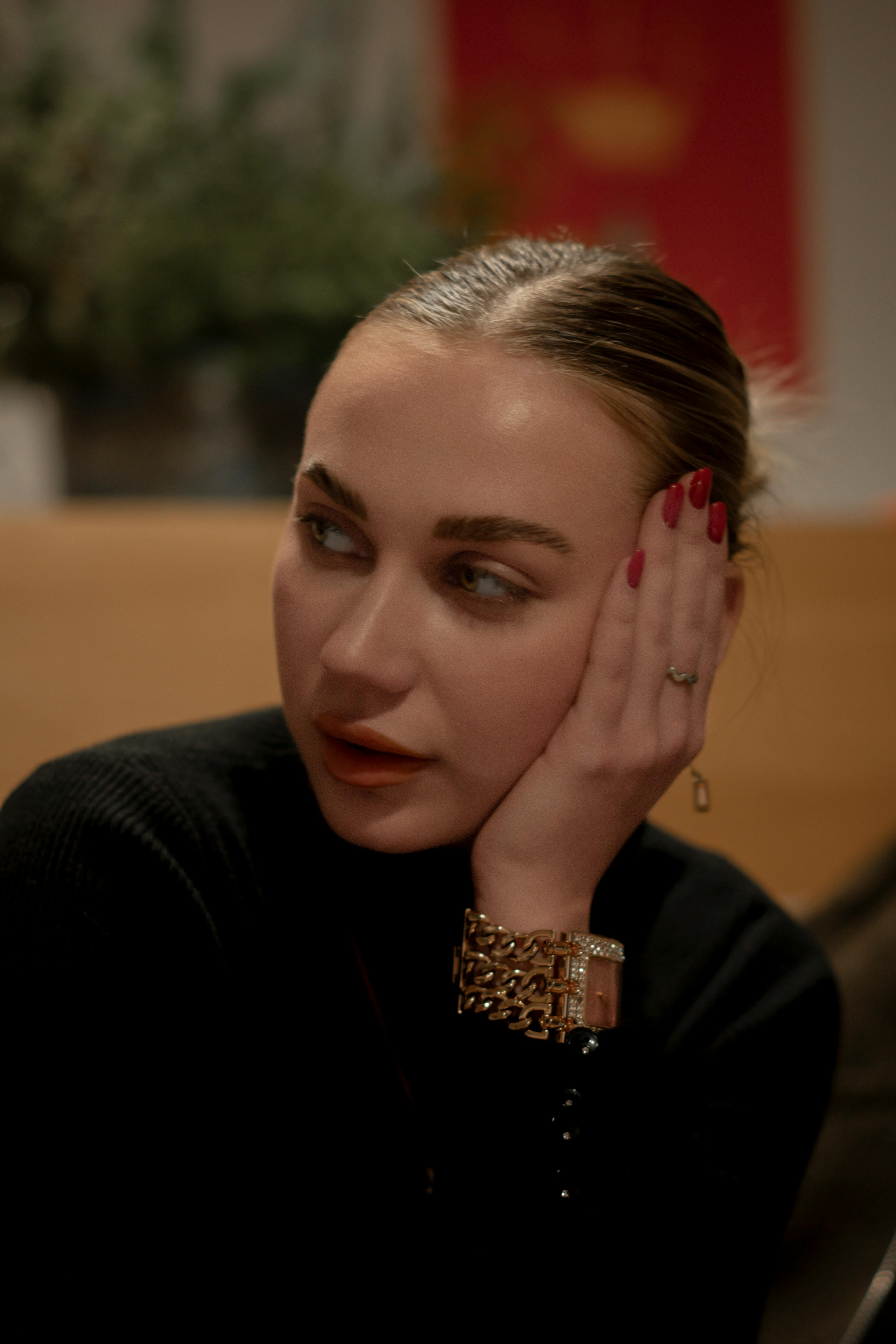 Woman Lean Head on Hand · Free Stock Photo