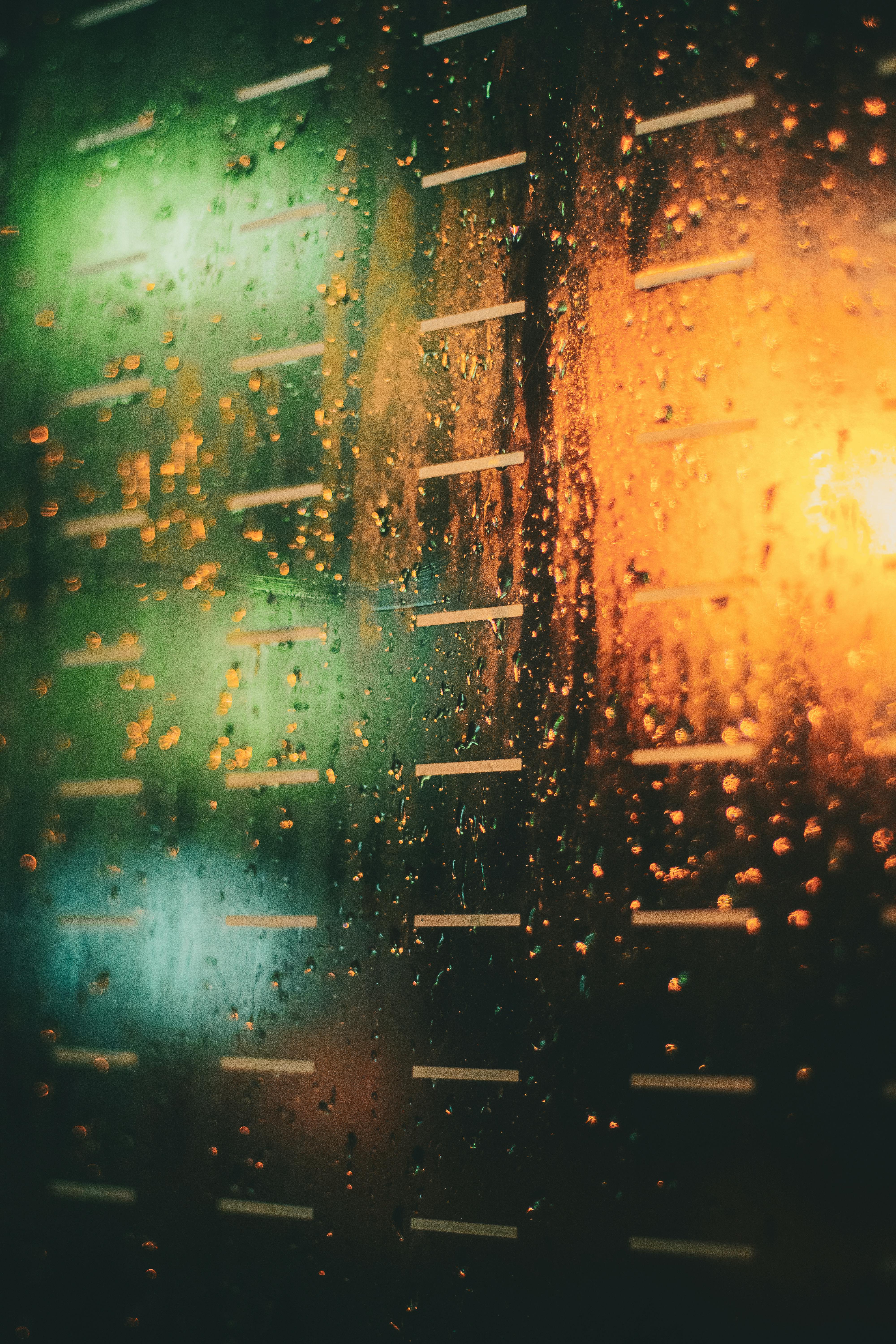 Lights on Window Glass at Night · Free Stock Photo