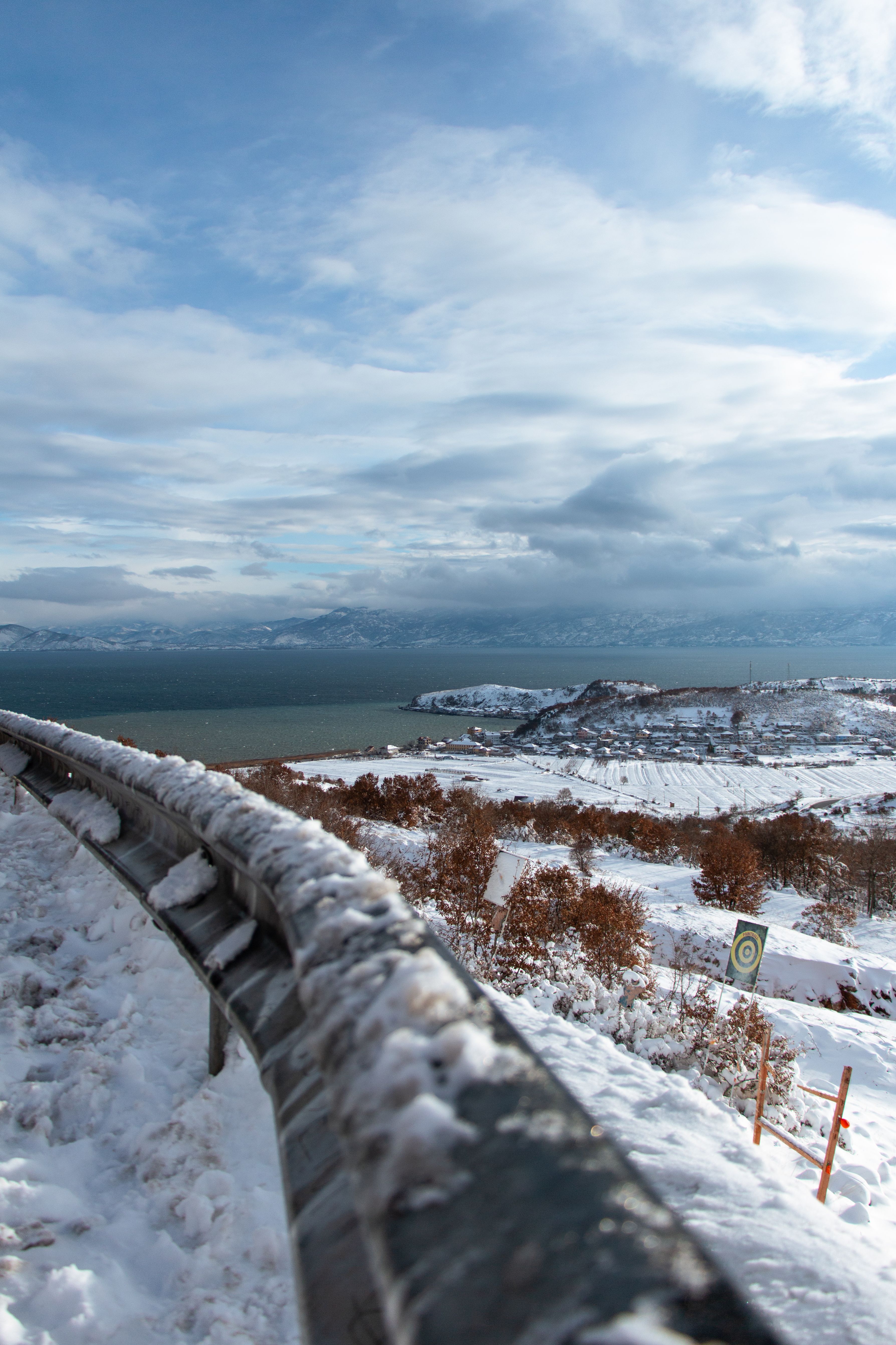Snow on Barrier on Hill · Free Stock Photo