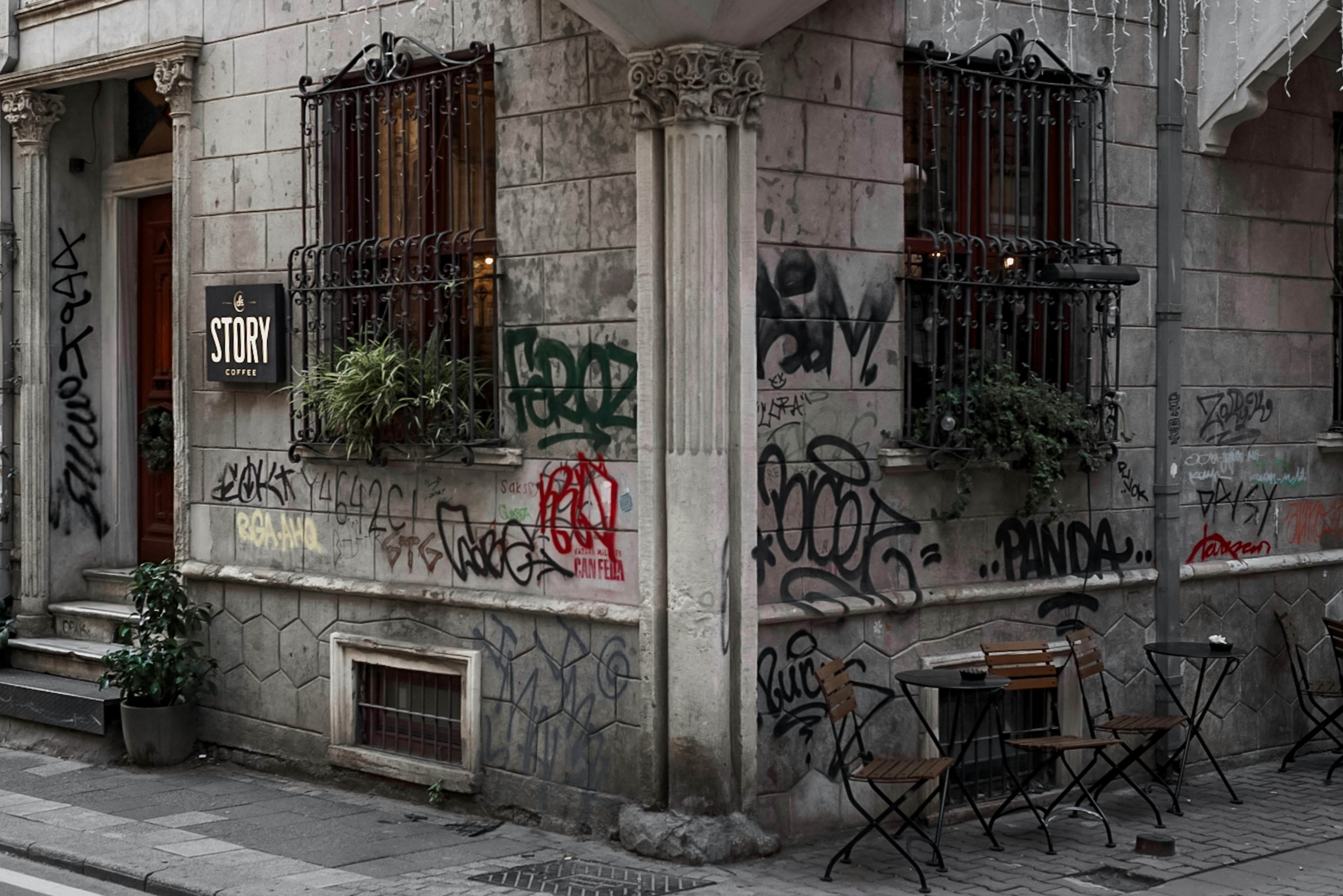 Street Corner with Graffiti · Free Stock Photo