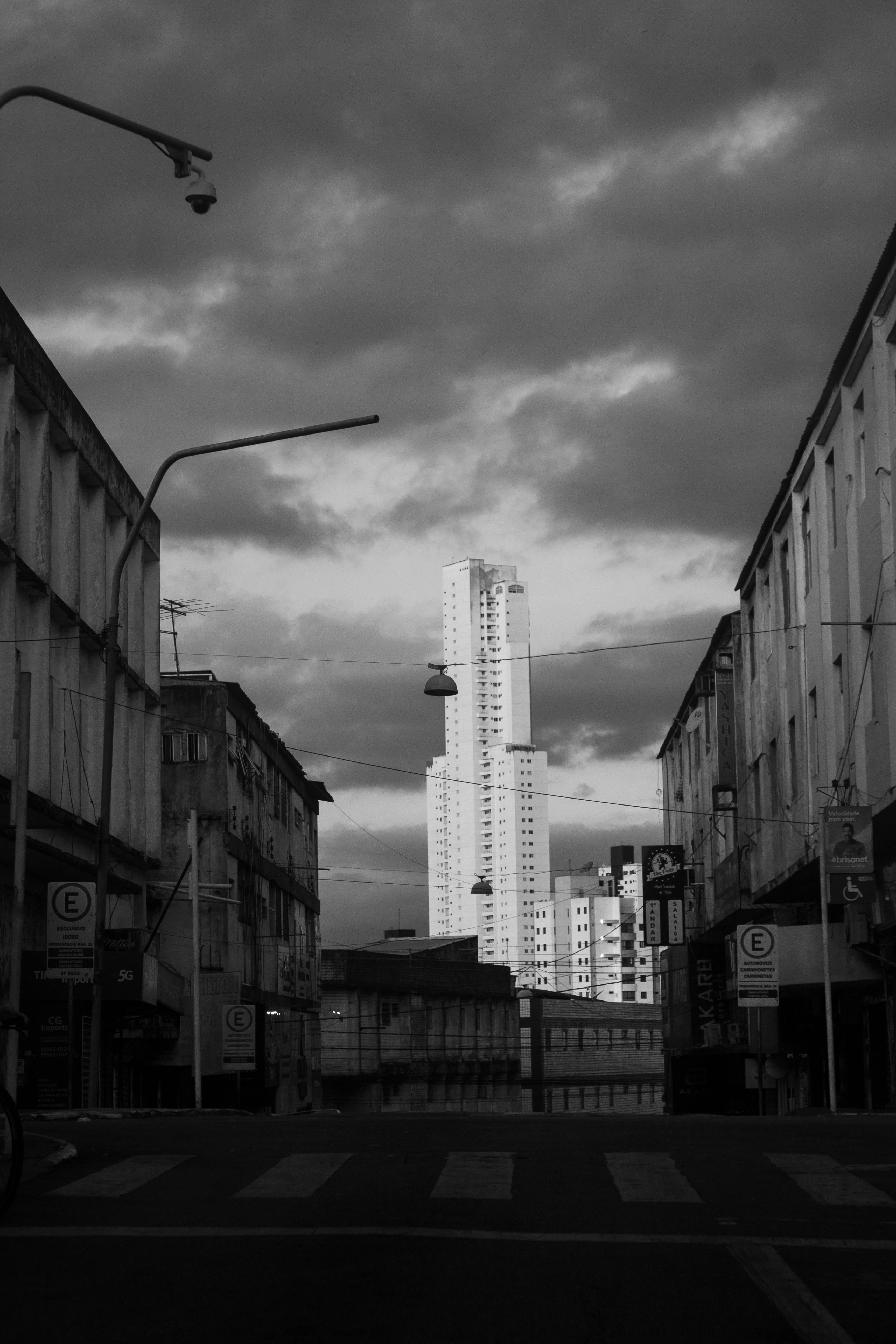 City Street and a Skyscraper in the Distance · Free Stock Photo