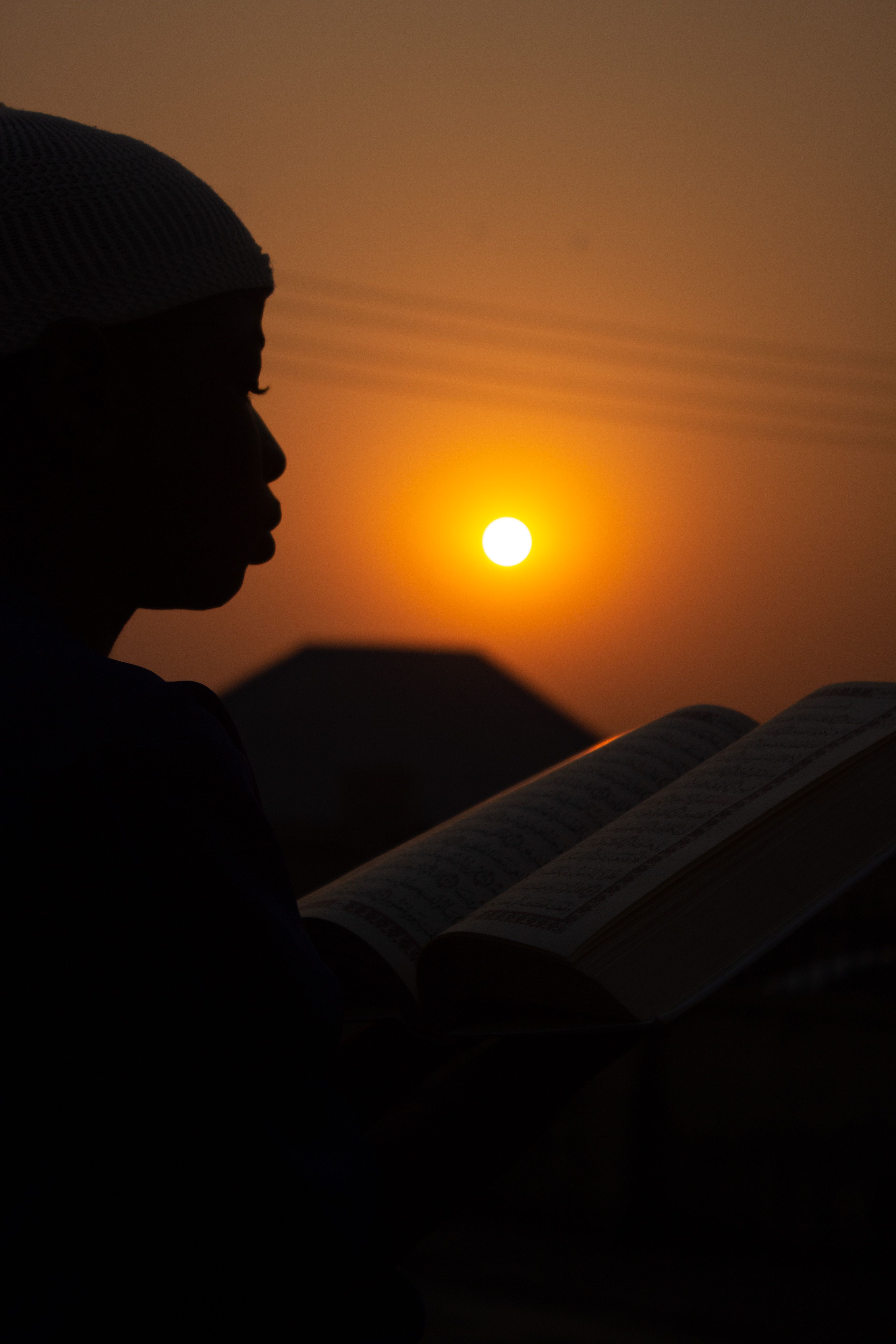 Boy Reading a Book at Dusk · Free Stock Photo
