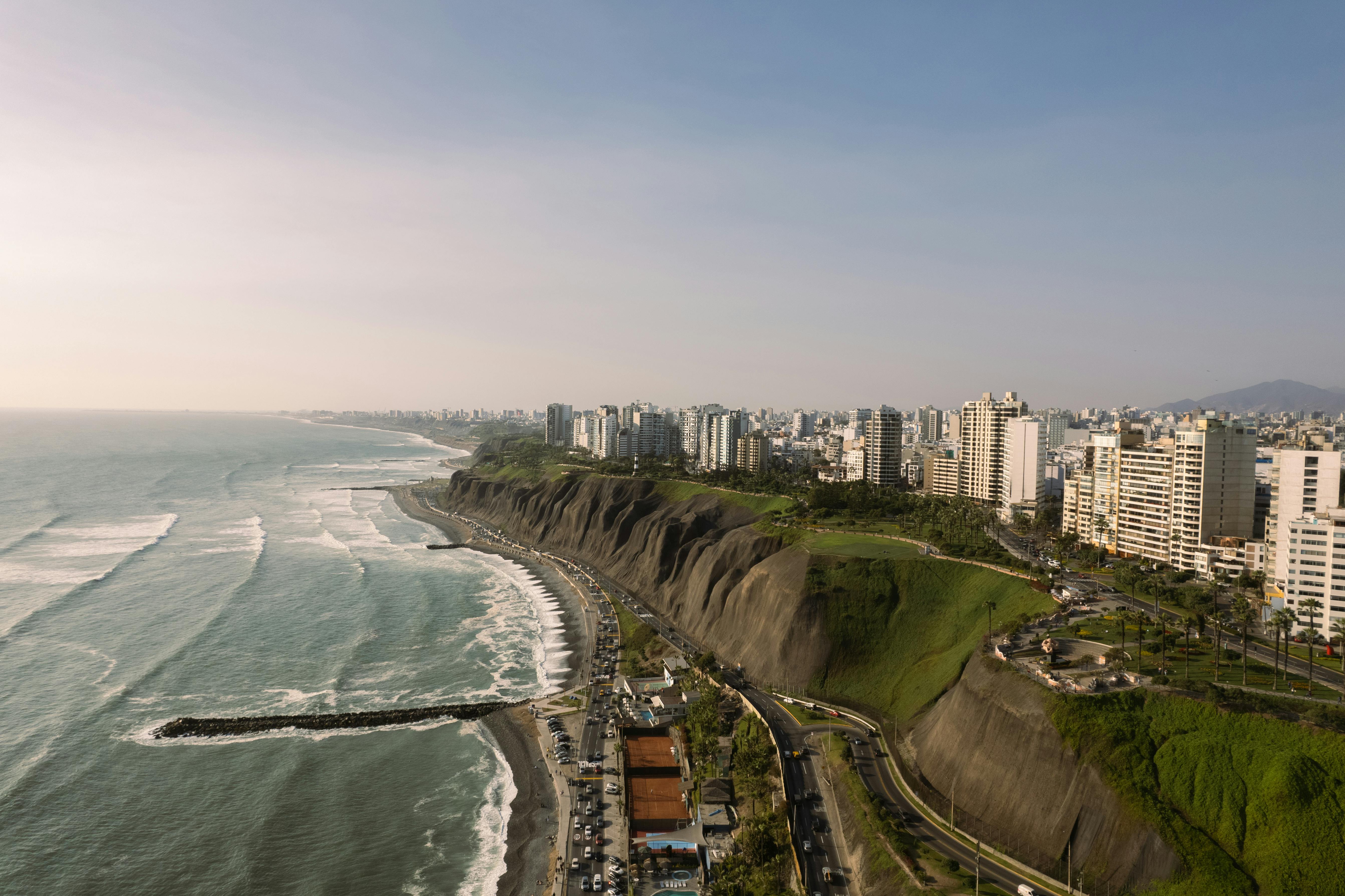 Aerial View of the Coastline of Lima, Peru · Free Stock Photo