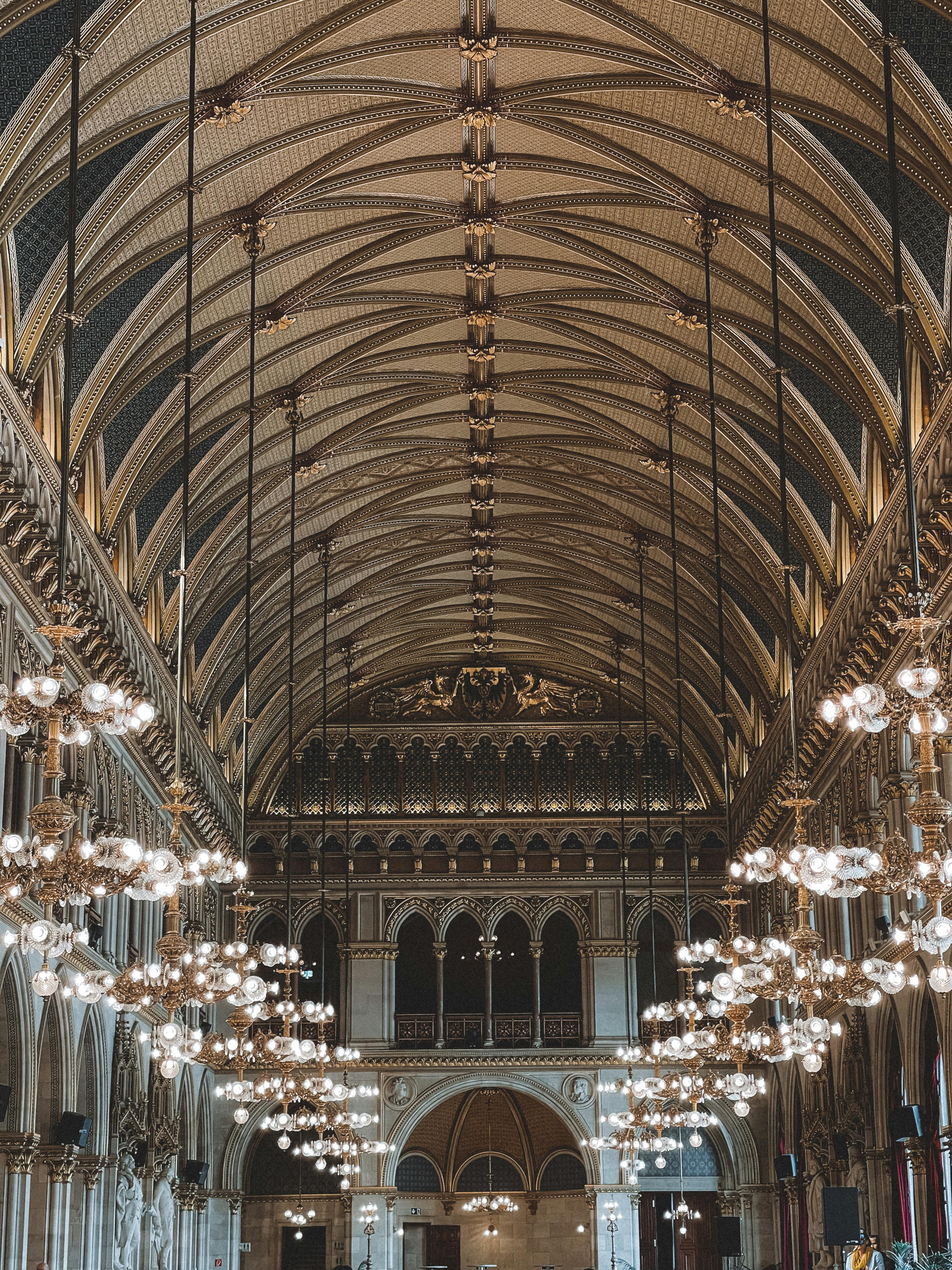 Ornamented Interior of Vienna Town Hall · Free Stock Photo