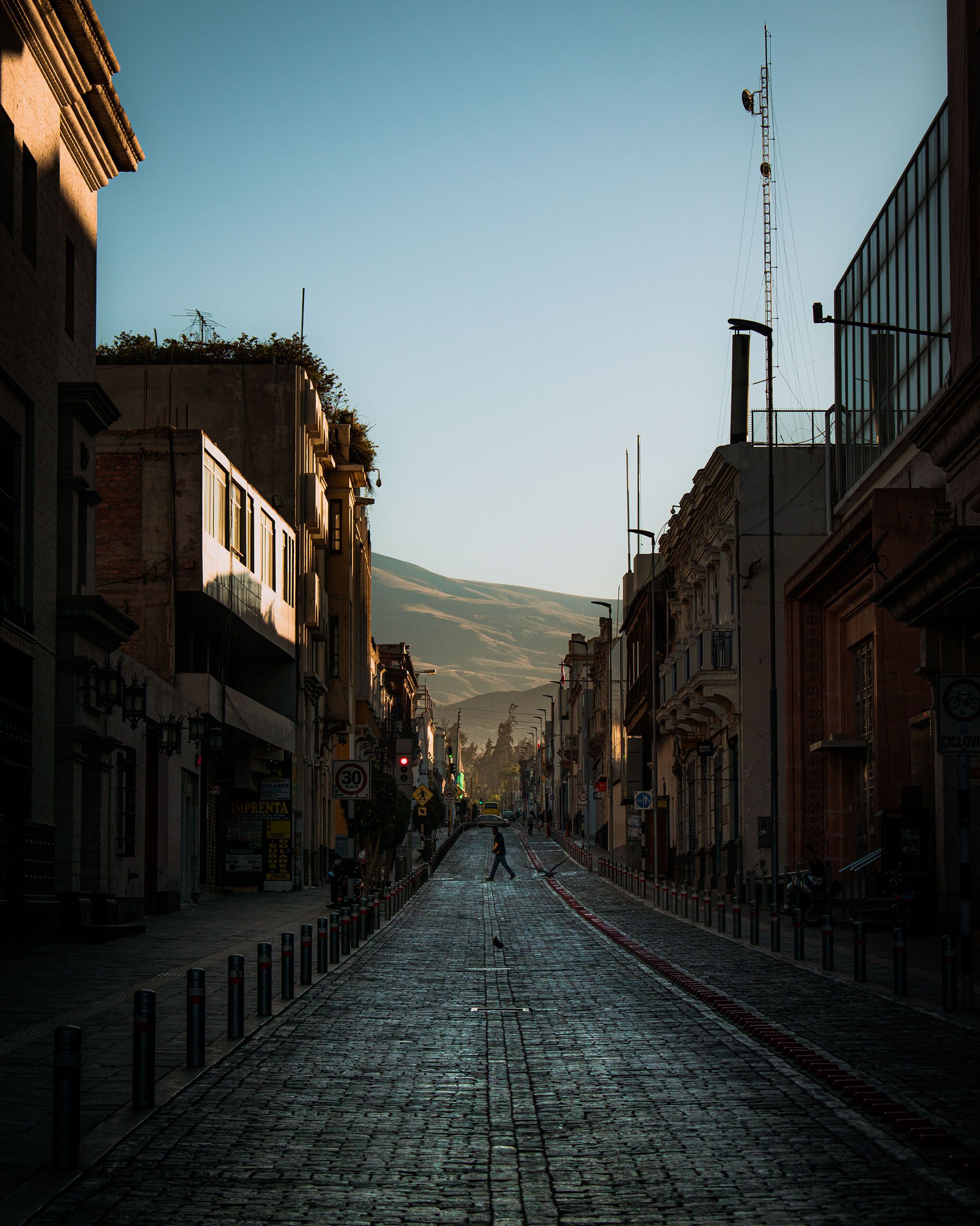 Straight Street at Dusk · Free Stock Photo