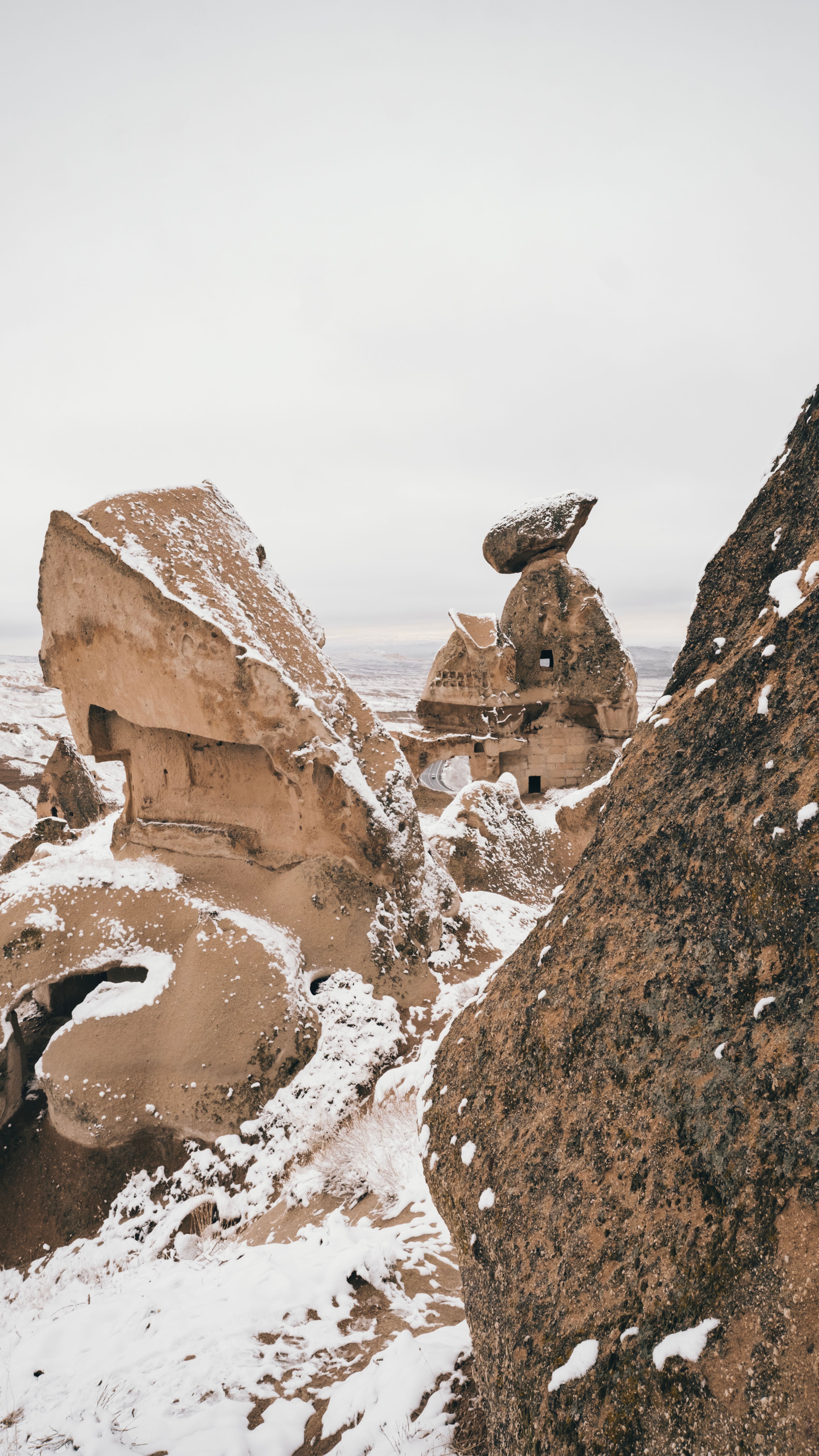 Stone Pillars and Rock Formations in Cappadocia in Turkey · Free Stock ...