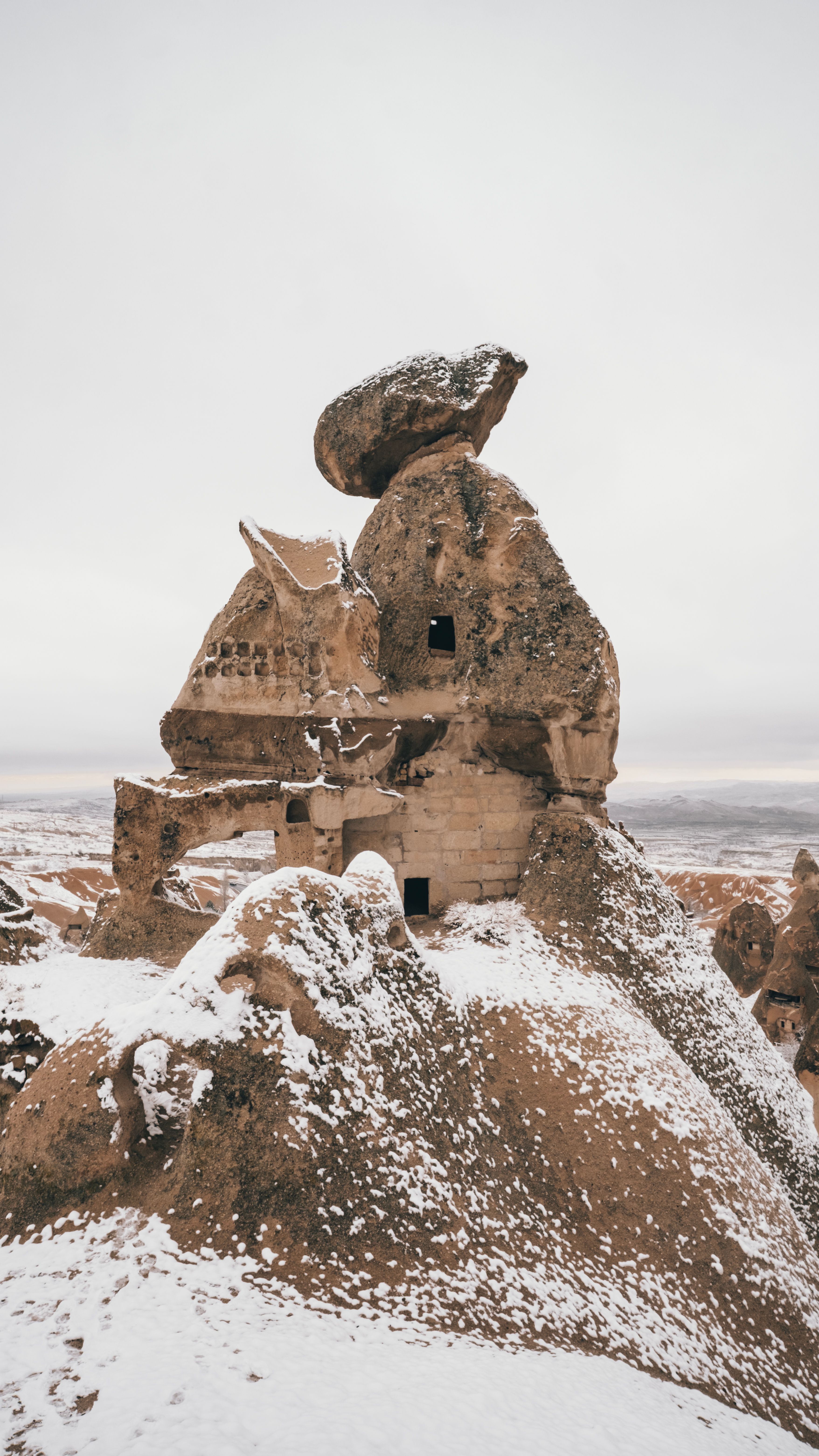 Stone Pillars and Rock Formations in Cappadocia in Turkey · Free Stock ...