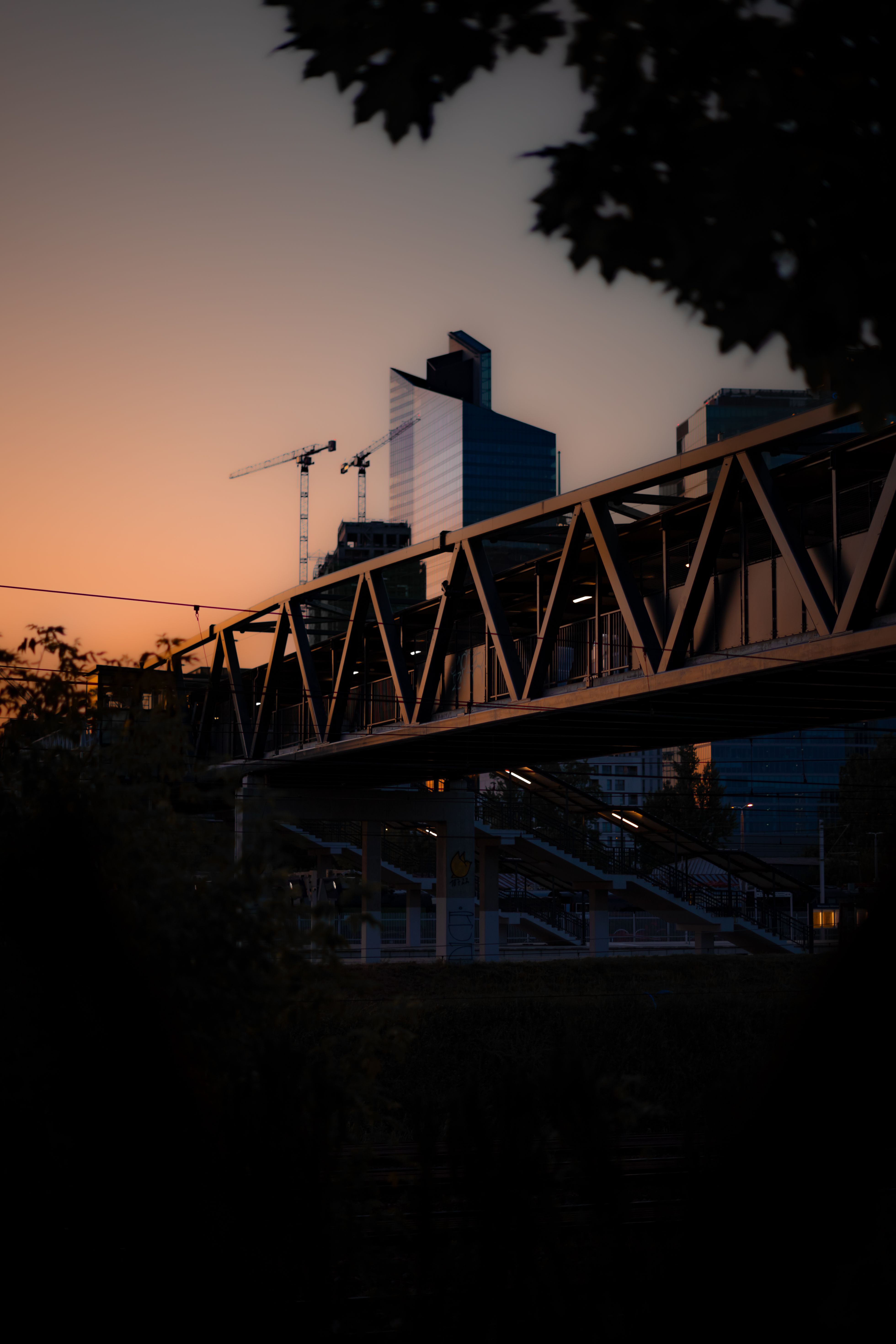 Steel Bridge in City at Sunset · Free Stock Photo