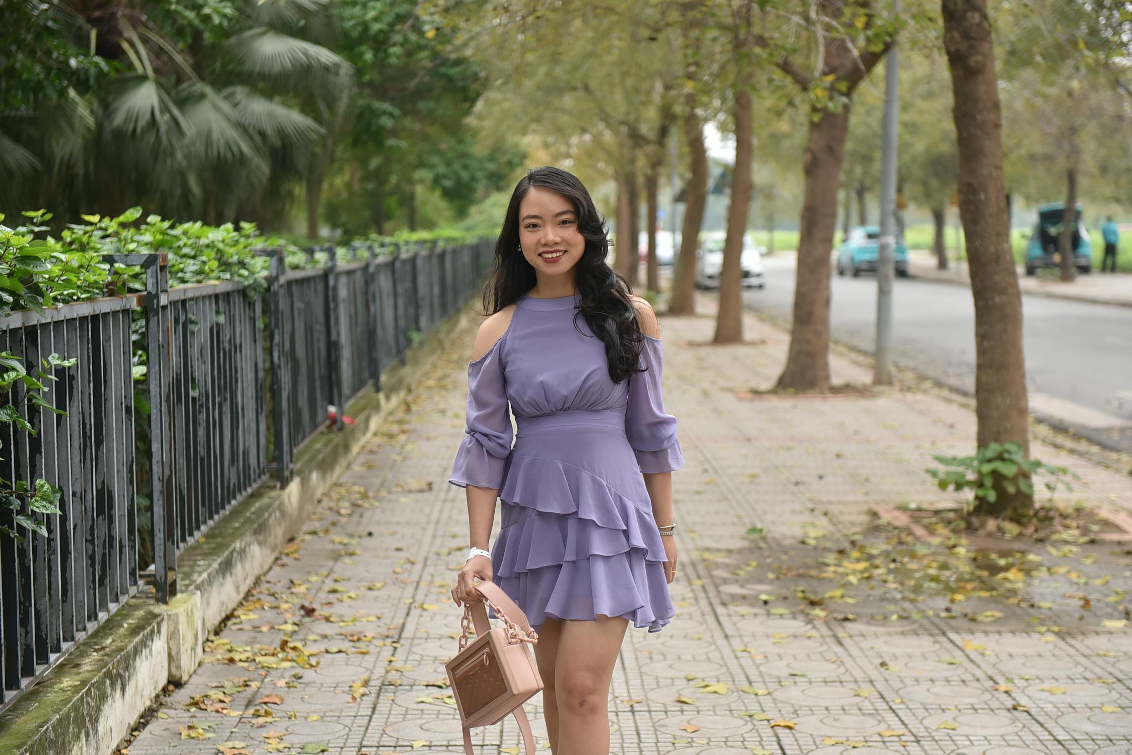 Woman Wearing Purple Dress on a Street · Free Stock Photo Woman Wearing Purple Dress on a Street · Free Stock Photo