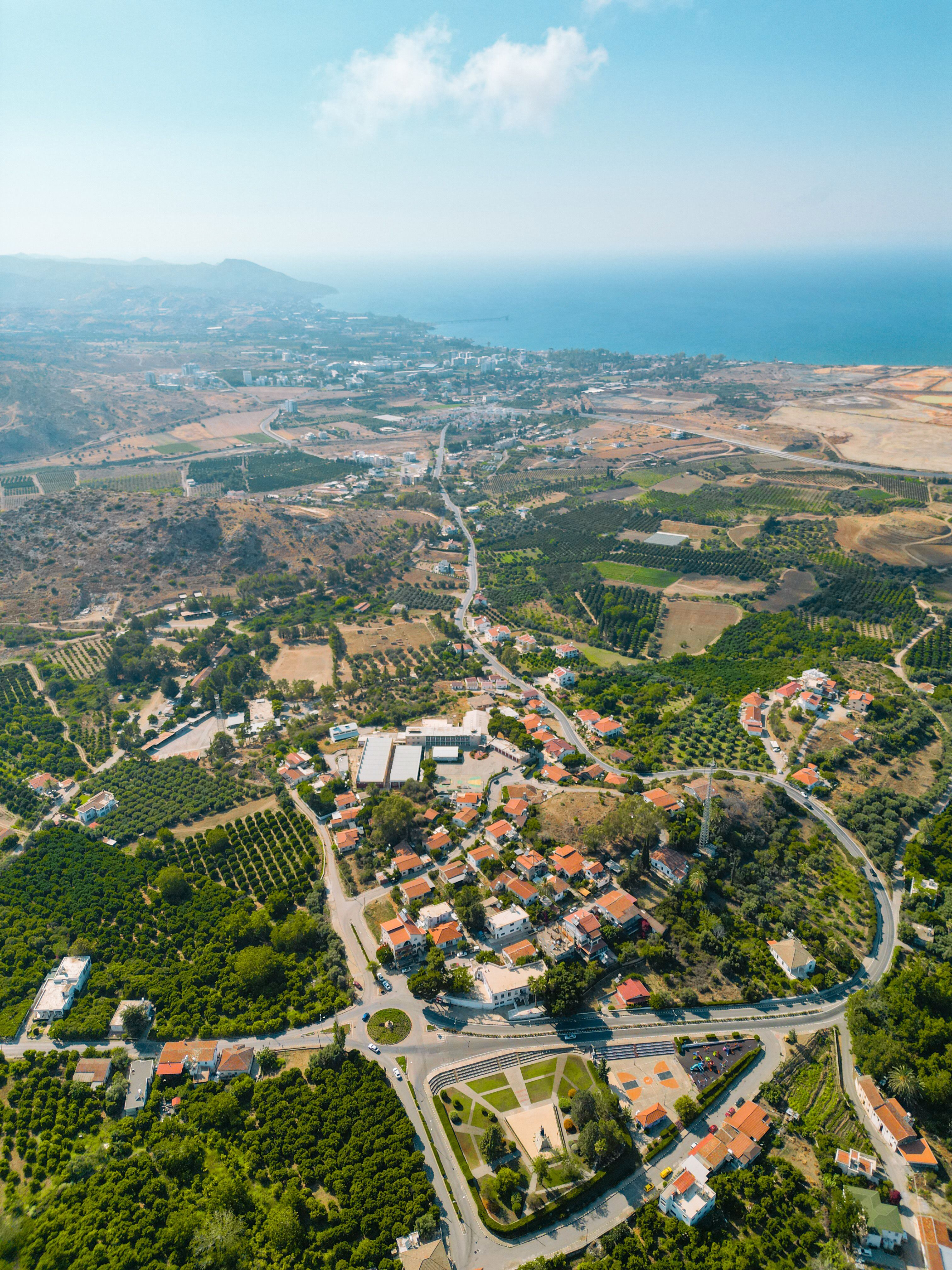 Town in Countryside on Sea Coast · Free Stock Photo