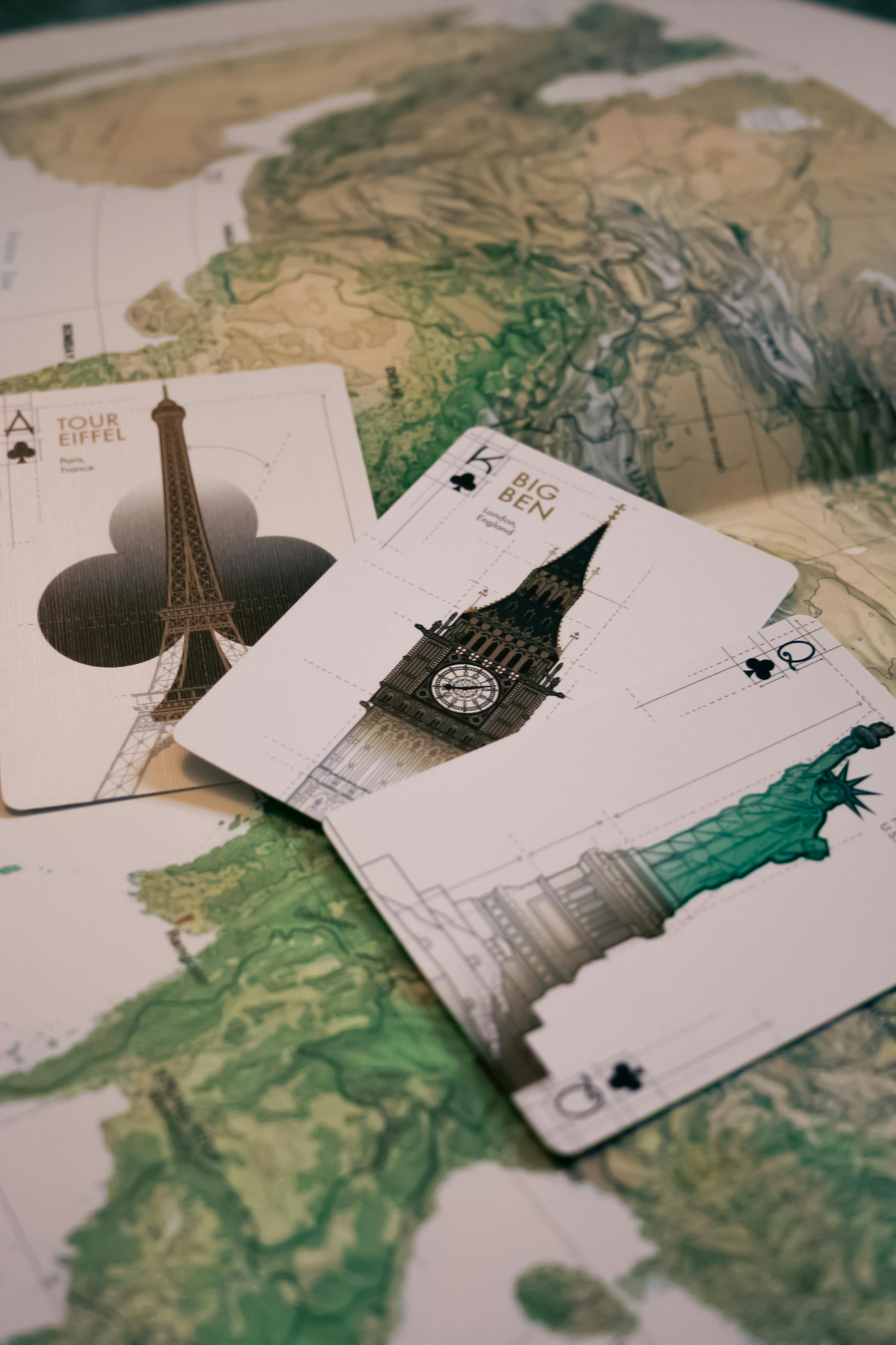 Playing Cards with Landmarks on Open Atlas · Free Stock Photo
