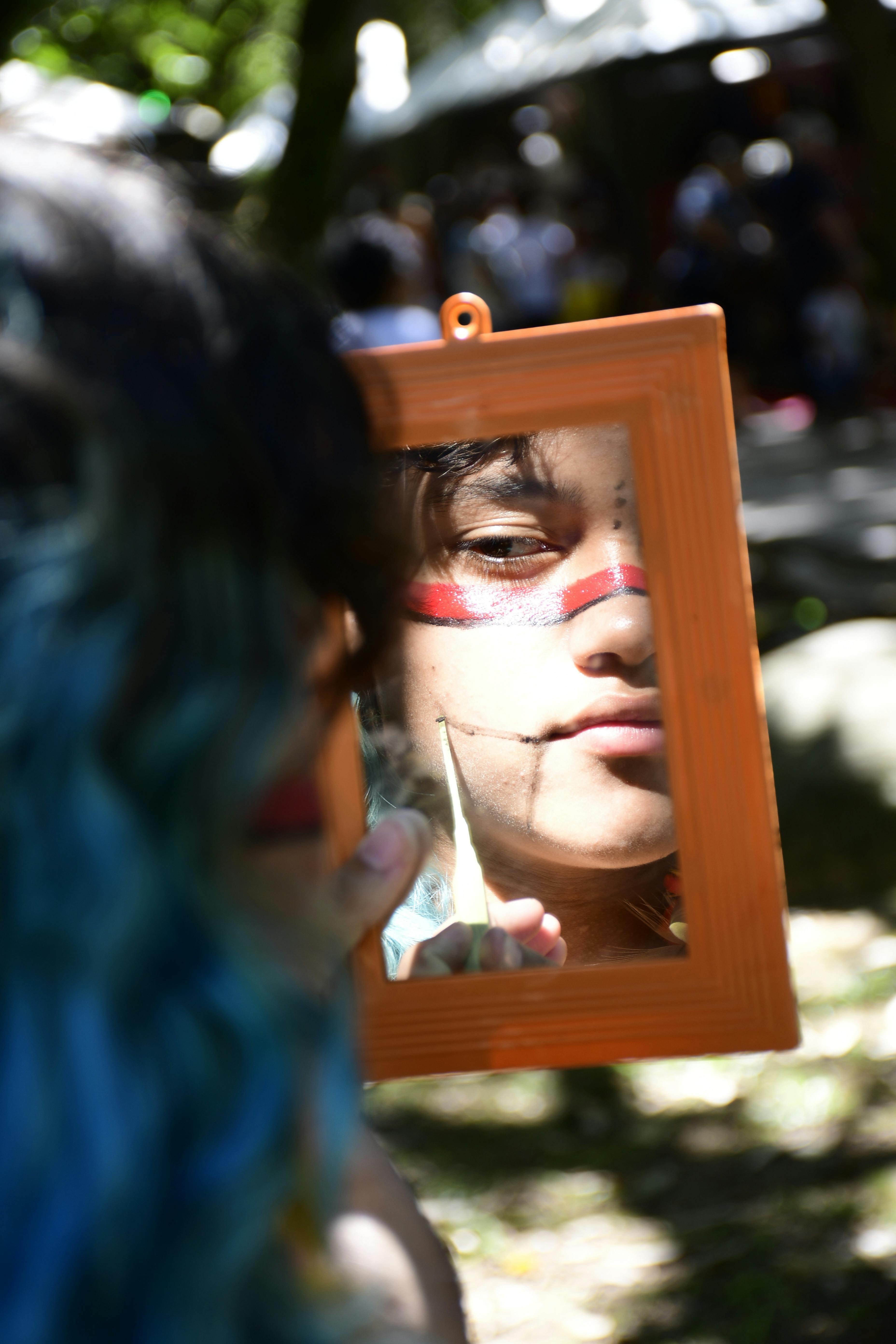 Reflection of a Face in a Mirror · Free Stock Photo